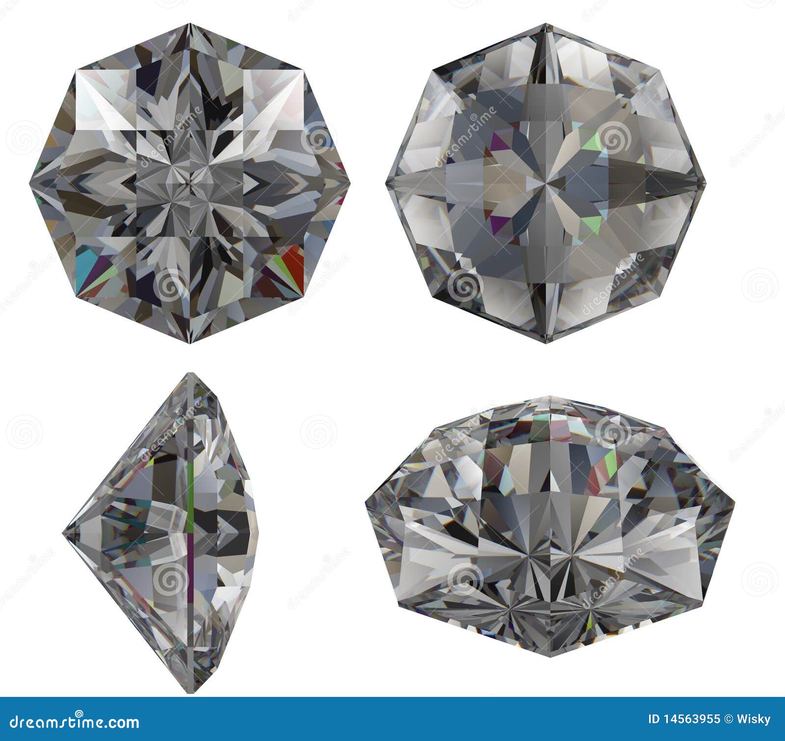 Emerald Eight Star Cut Isolated Stock Illustration - Illustration of ...