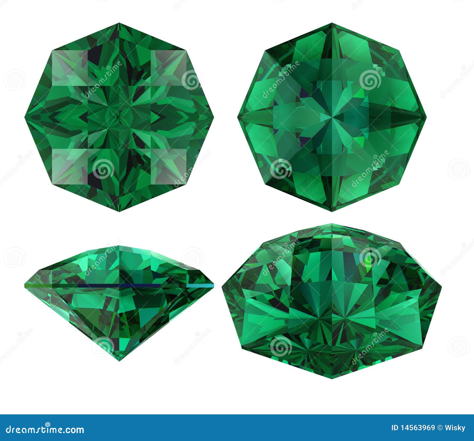 Emerald Eight Star Cut Isolated Stock Illustration - Illustration of ...