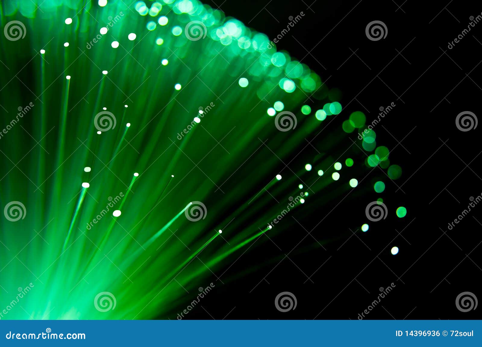 Emerald fibre optic burst. stock photo. Image of fiber - 14396936