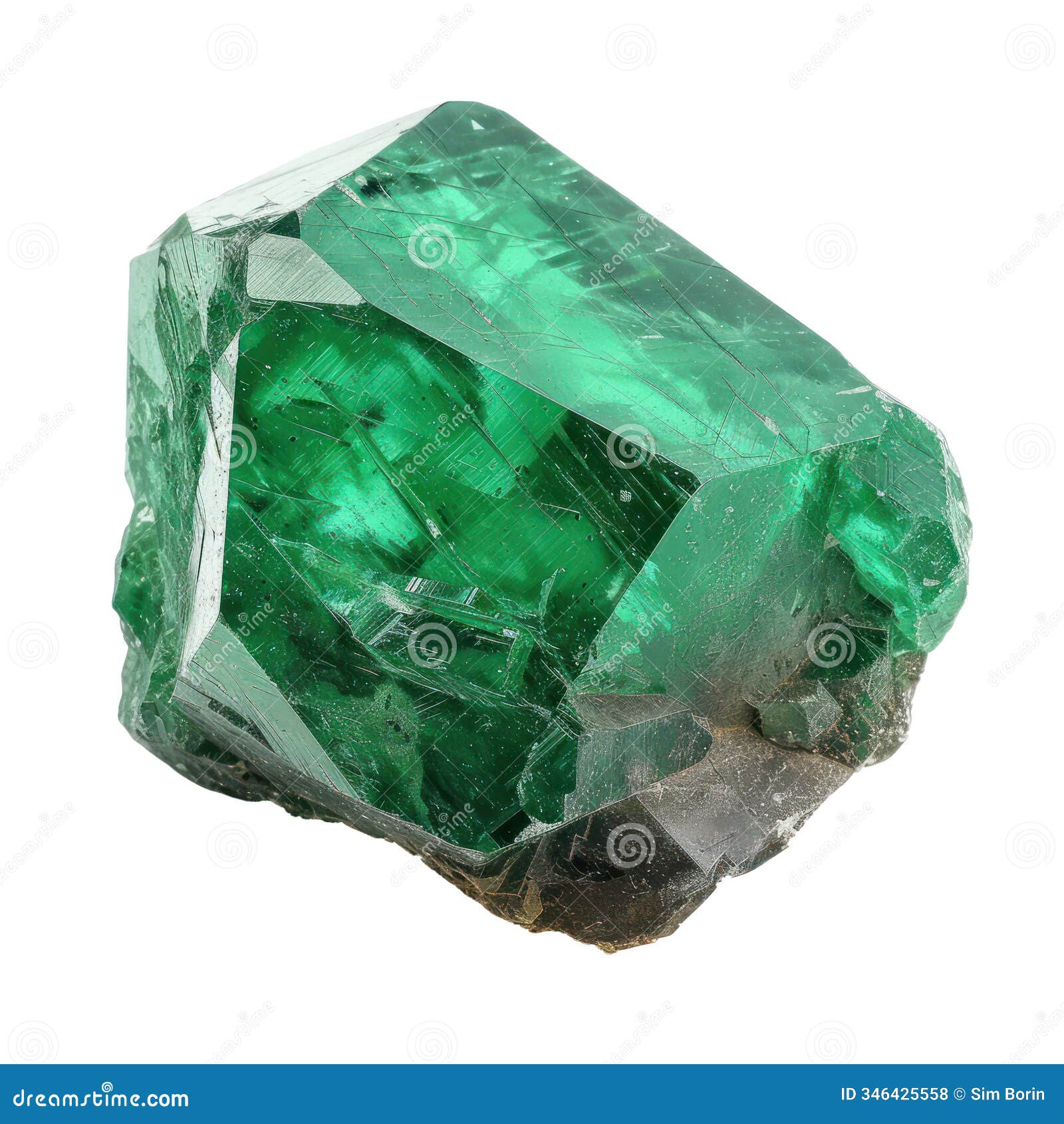 Emerald Front View Isolate on Transparency Stock Illustration ...