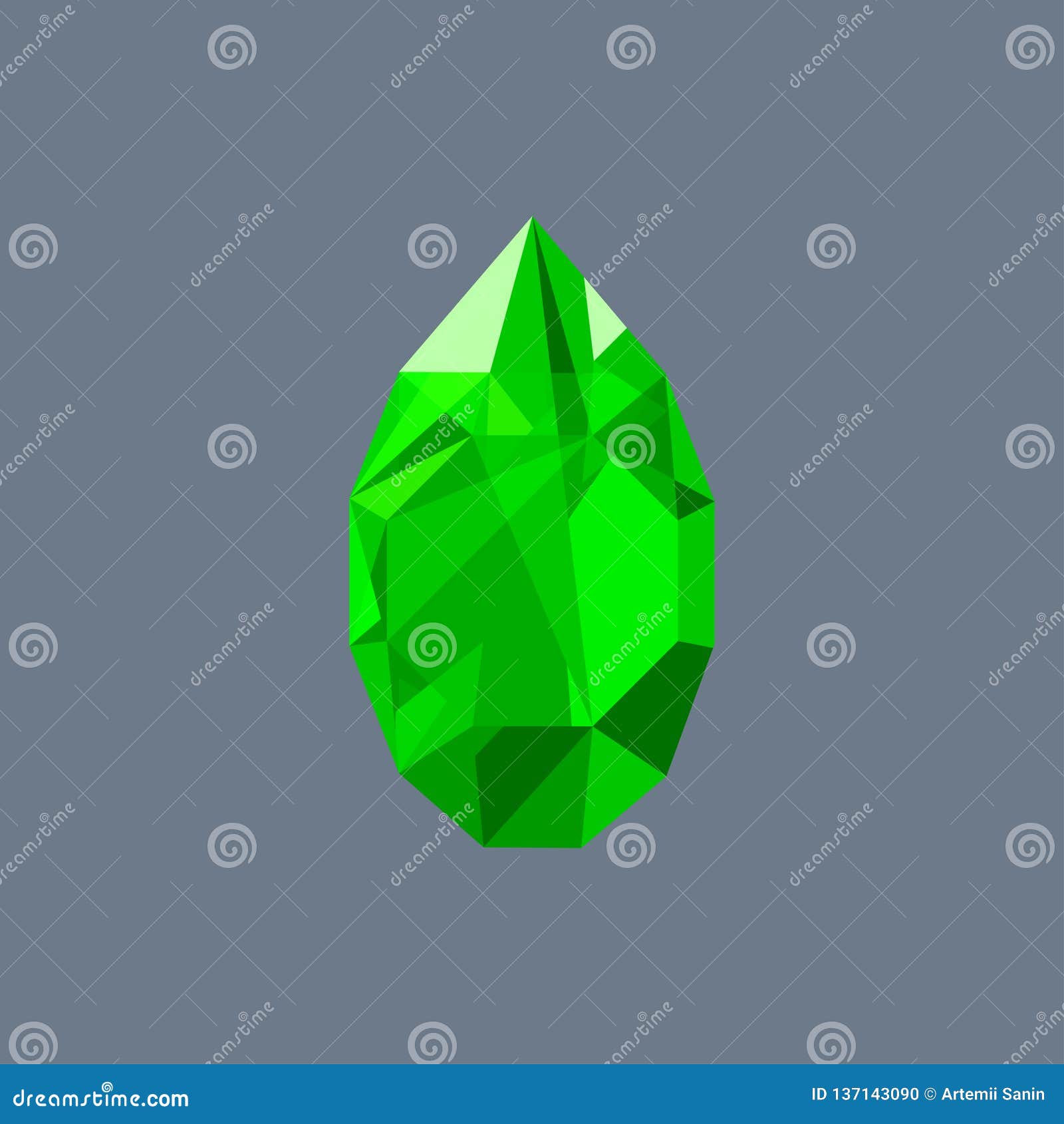 Emerald Gem Shining Logo Vector Drop Shaped Stock Vector - Illustration ...