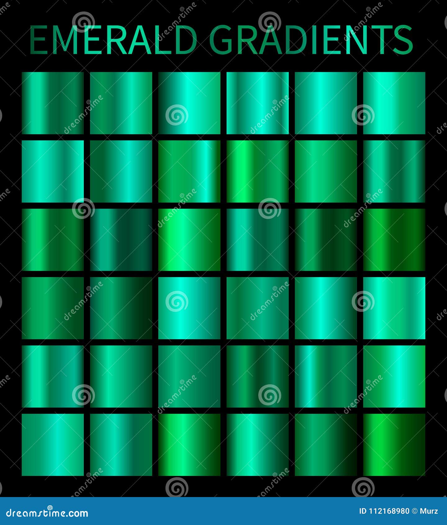 Emerald Gradients Collection for Design Stock Vector - Illustration of ...