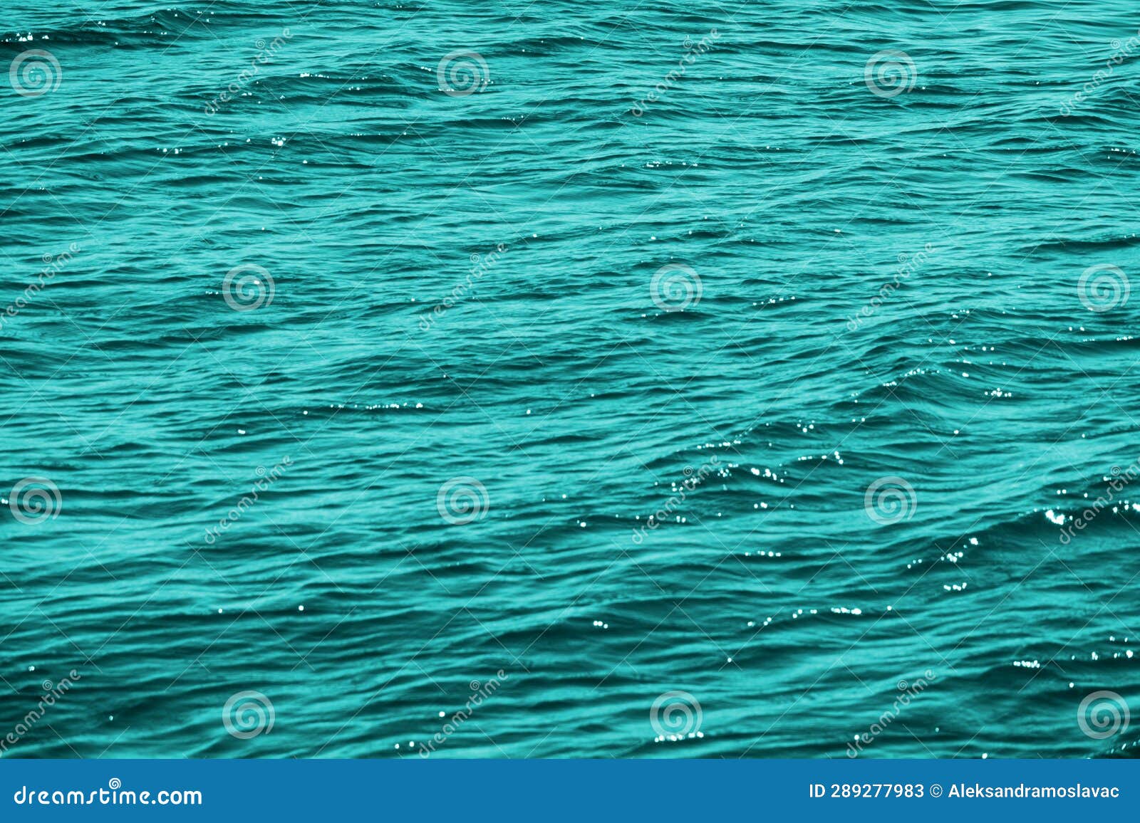 Emerald Green Colorized Surface of Sea Water with Waves Stock Image ...