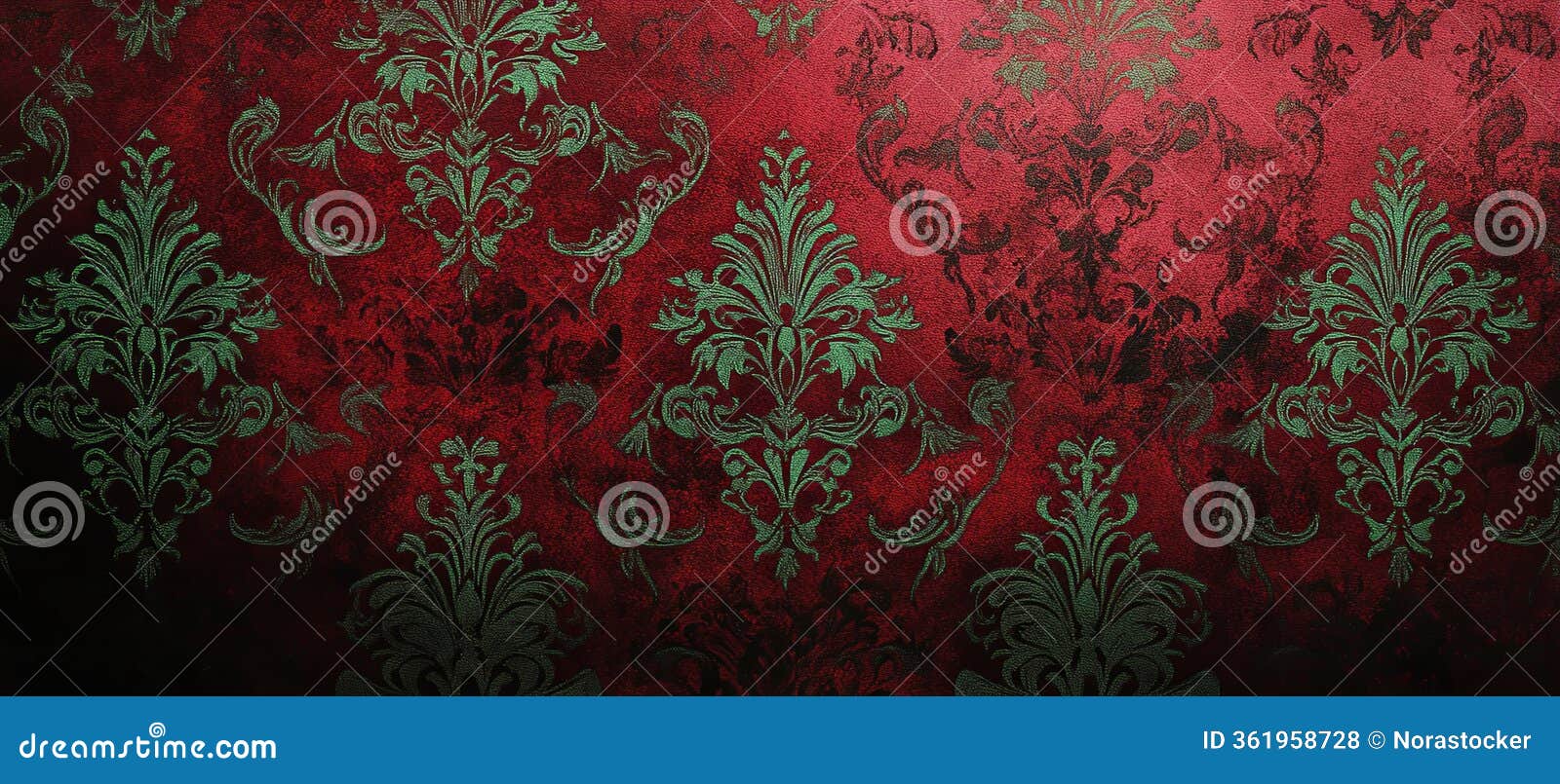 Emerald Green Damask on Deep Burgundy Pic Stock Photo - Image of fabric ...