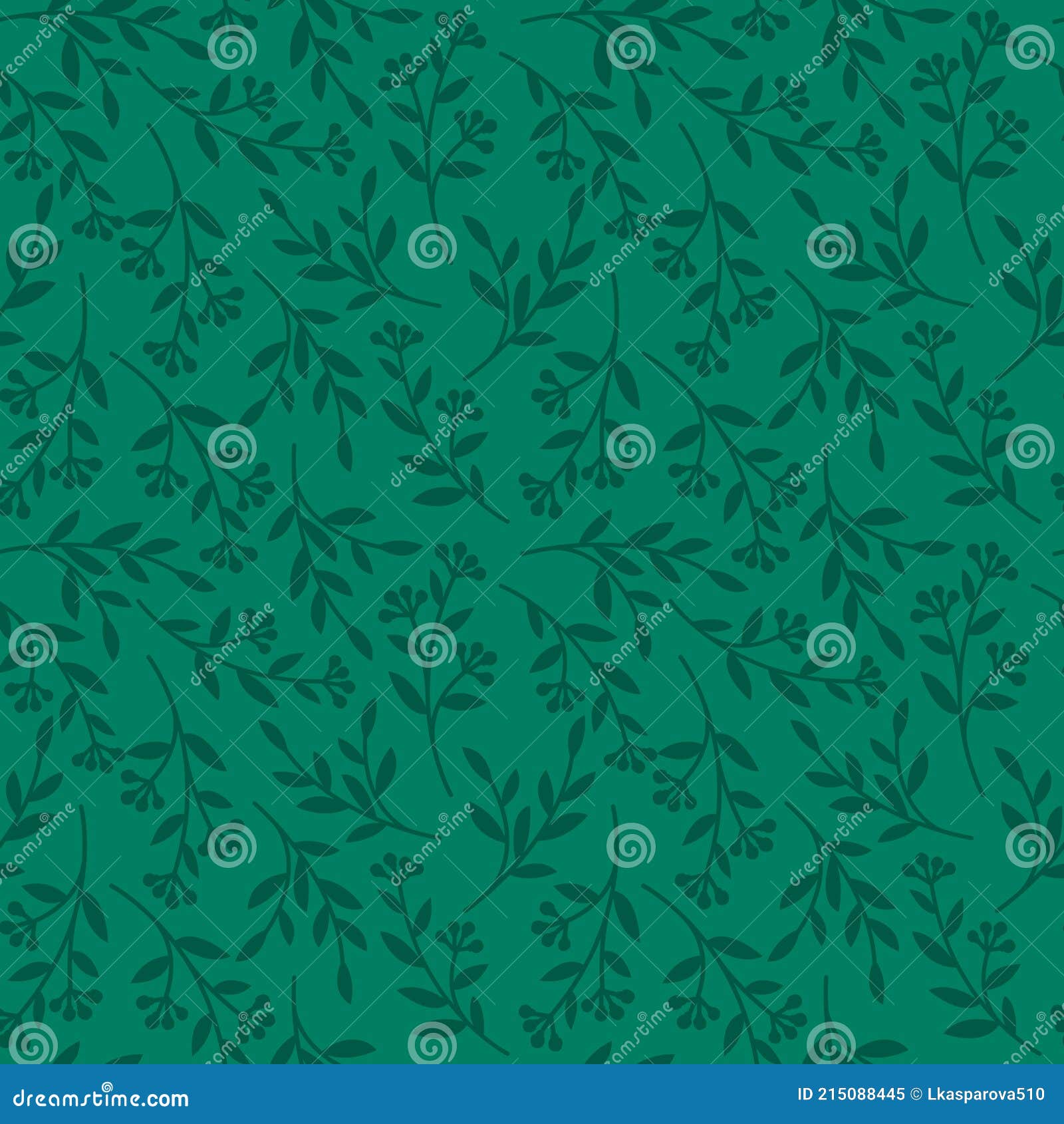 Emerald Green Floral Pattern Stock Vector - Illustration of fabric ...