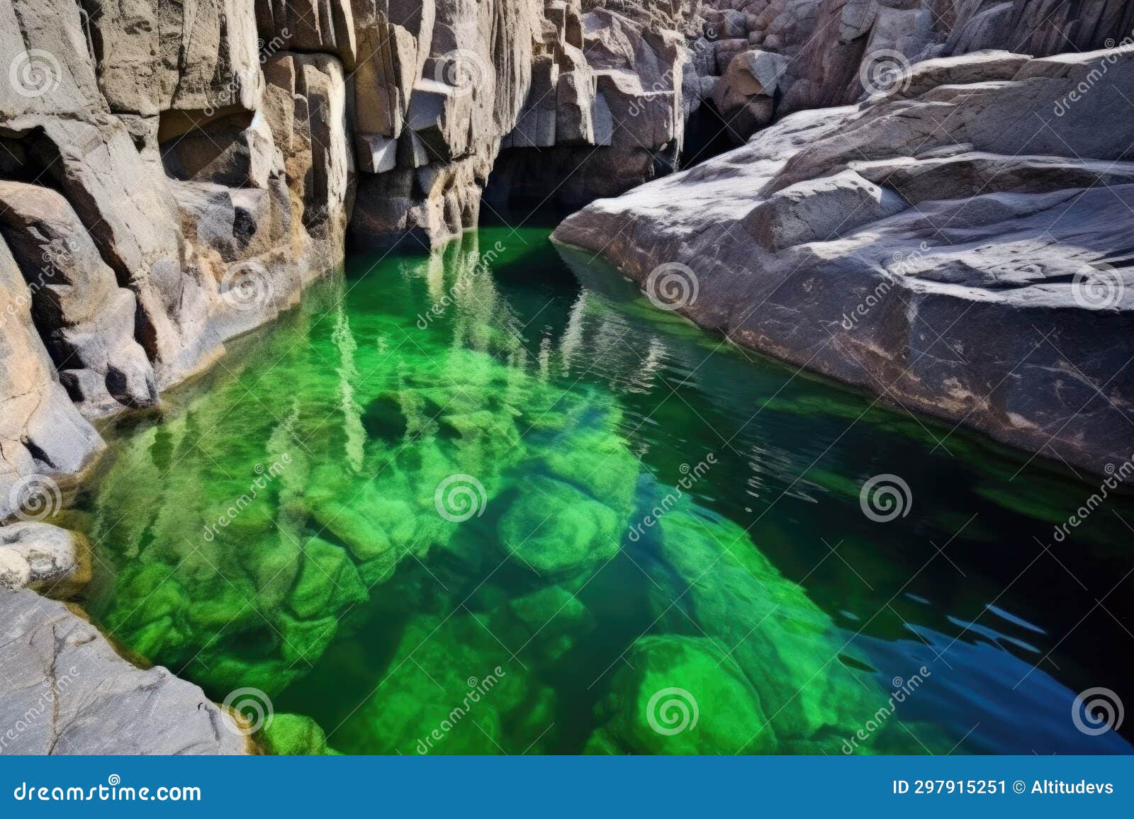 An Emerald Green Hot Spring Situated in Volcanic Rocks Stock Image ...