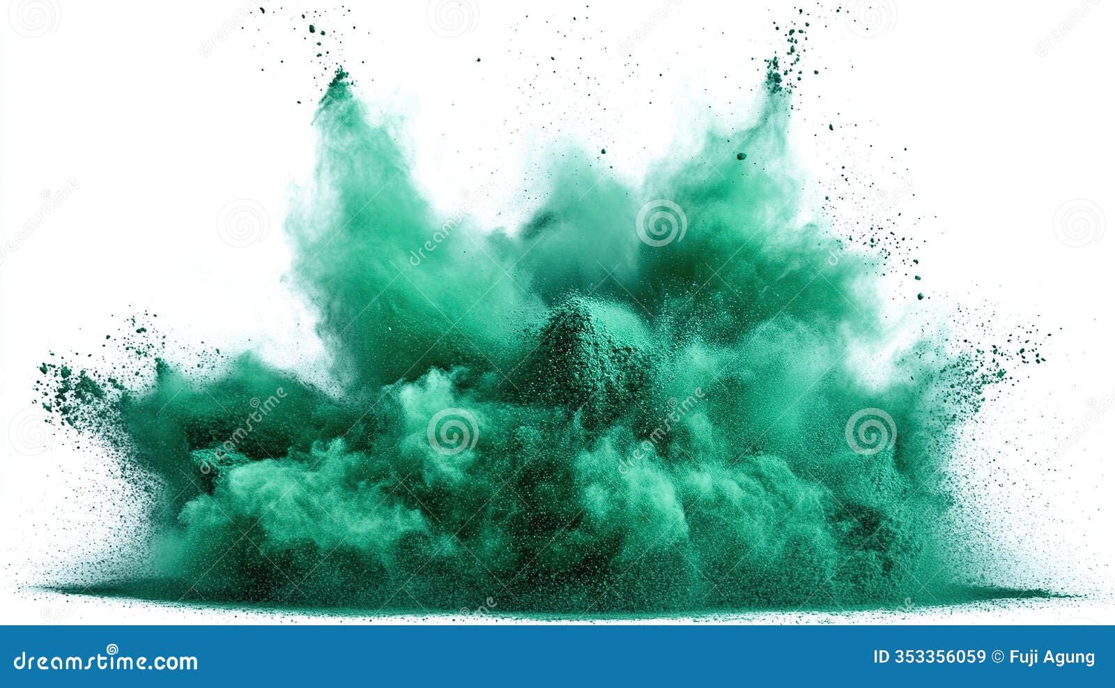 Emerald Green Powder Explosion Isolated on White Background Stock ...
