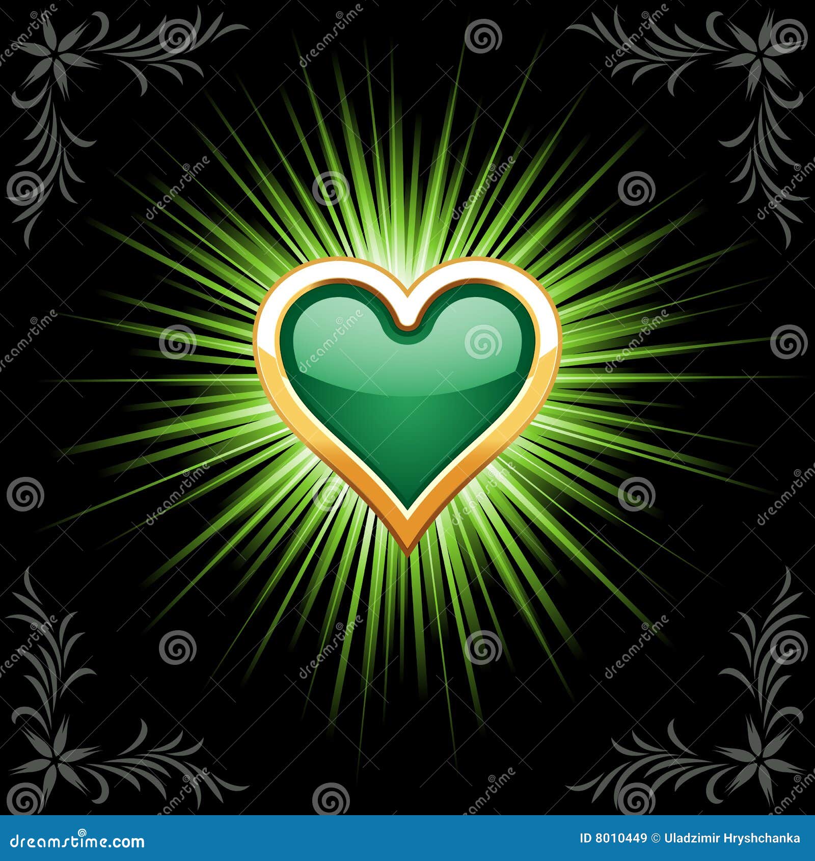 Emerald heart stock vector. Illustration of glitter, love - 8010449