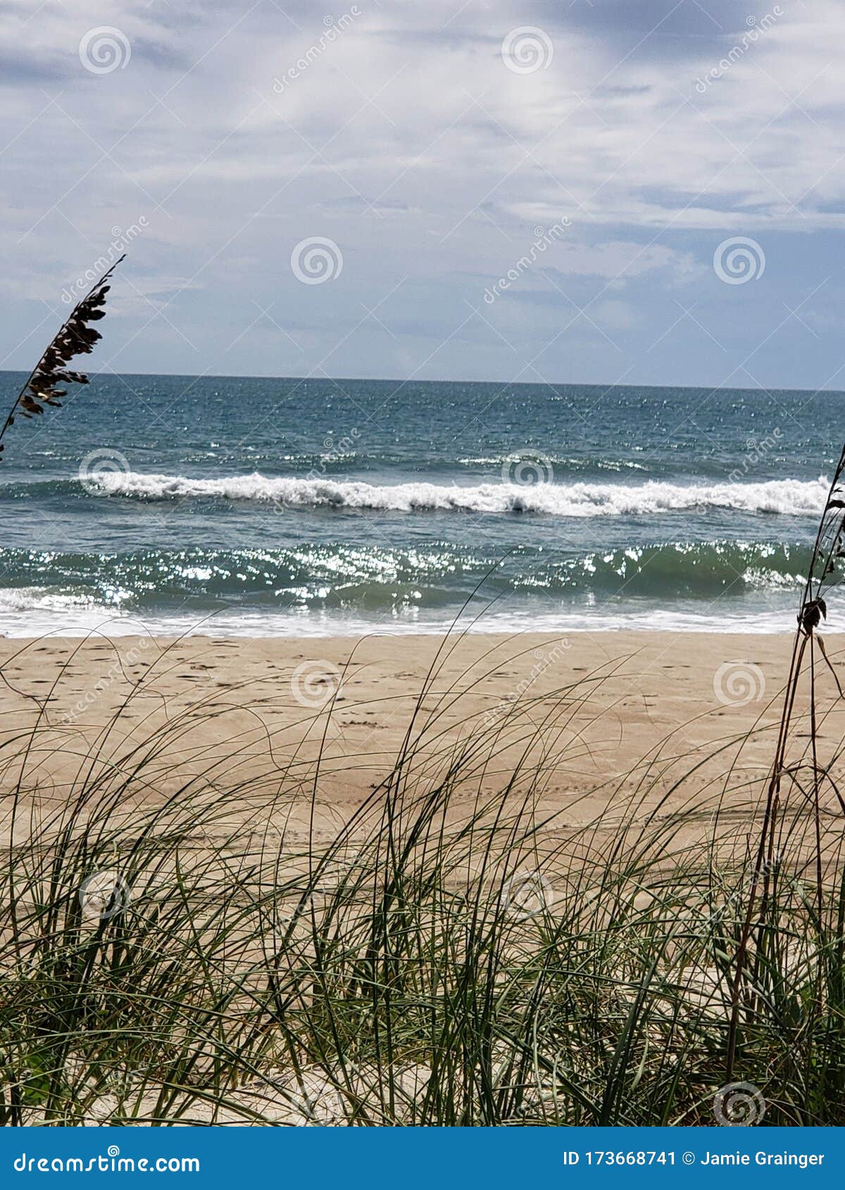 Emerald Isle NC Beach Waves Stock Image - Image of seagrass ...