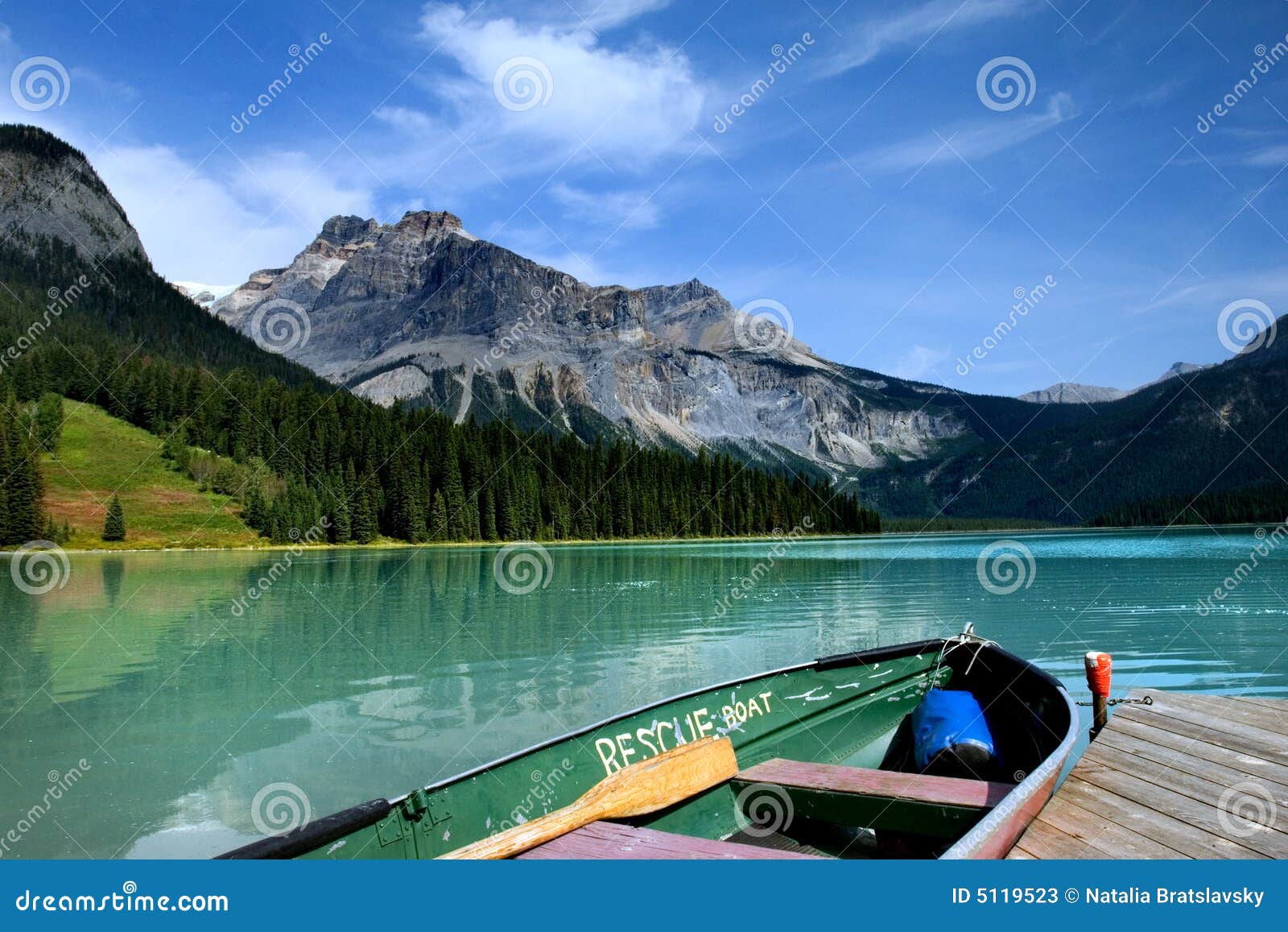 Emerald lake stock image. Image of float, ecology, landscape - 5119523