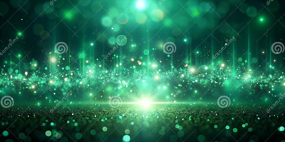 Emerald Lights and Particles Elegance Abstract Background Generative AI ...