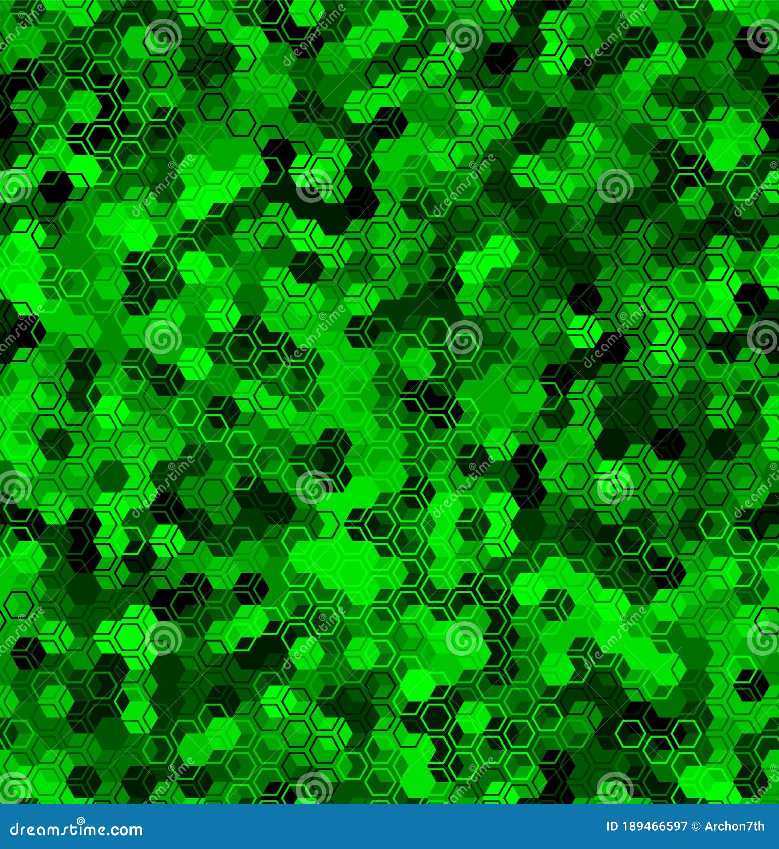 Emerald Pattern of Triangles, Hexagons, Squares. Lime, Green, Black ...