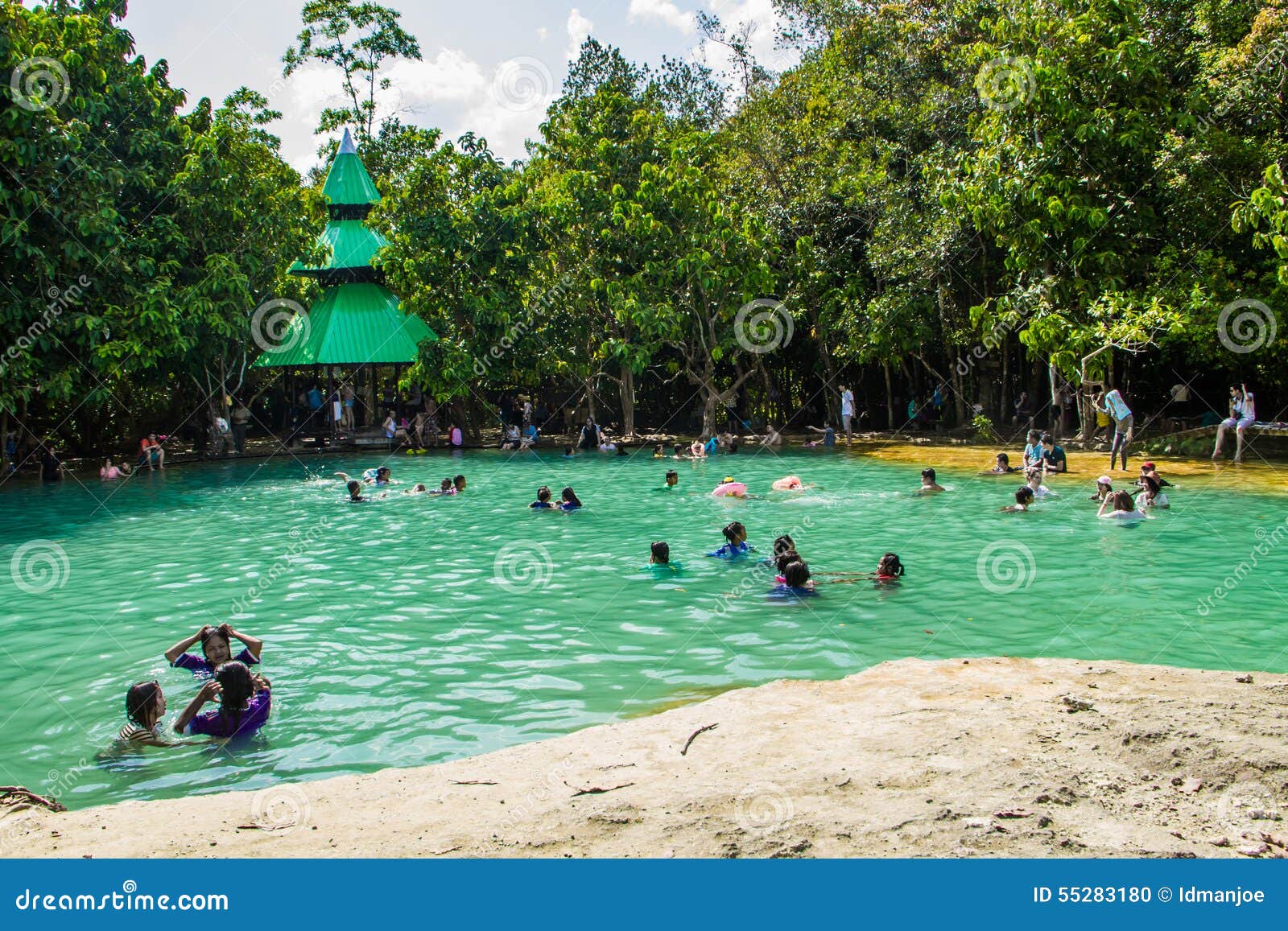 Emerald Pool immagine editoriale. Immagine di acqua, nero - 55283180