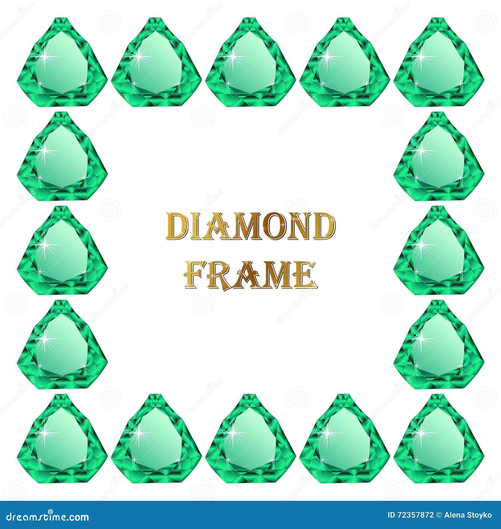 Emerald square frame stock vector. Illustration of crystal - 72357872