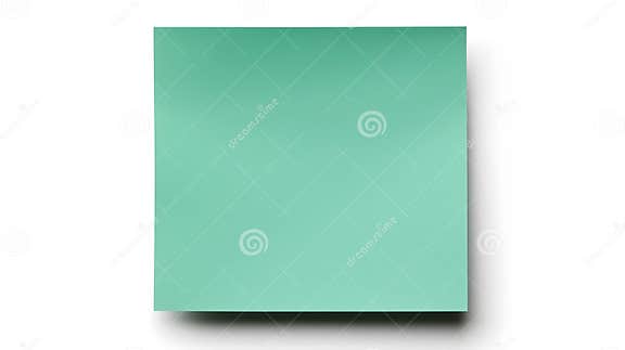 Emerald Square Paper Note on a White Background. Brainstorming Template ...
