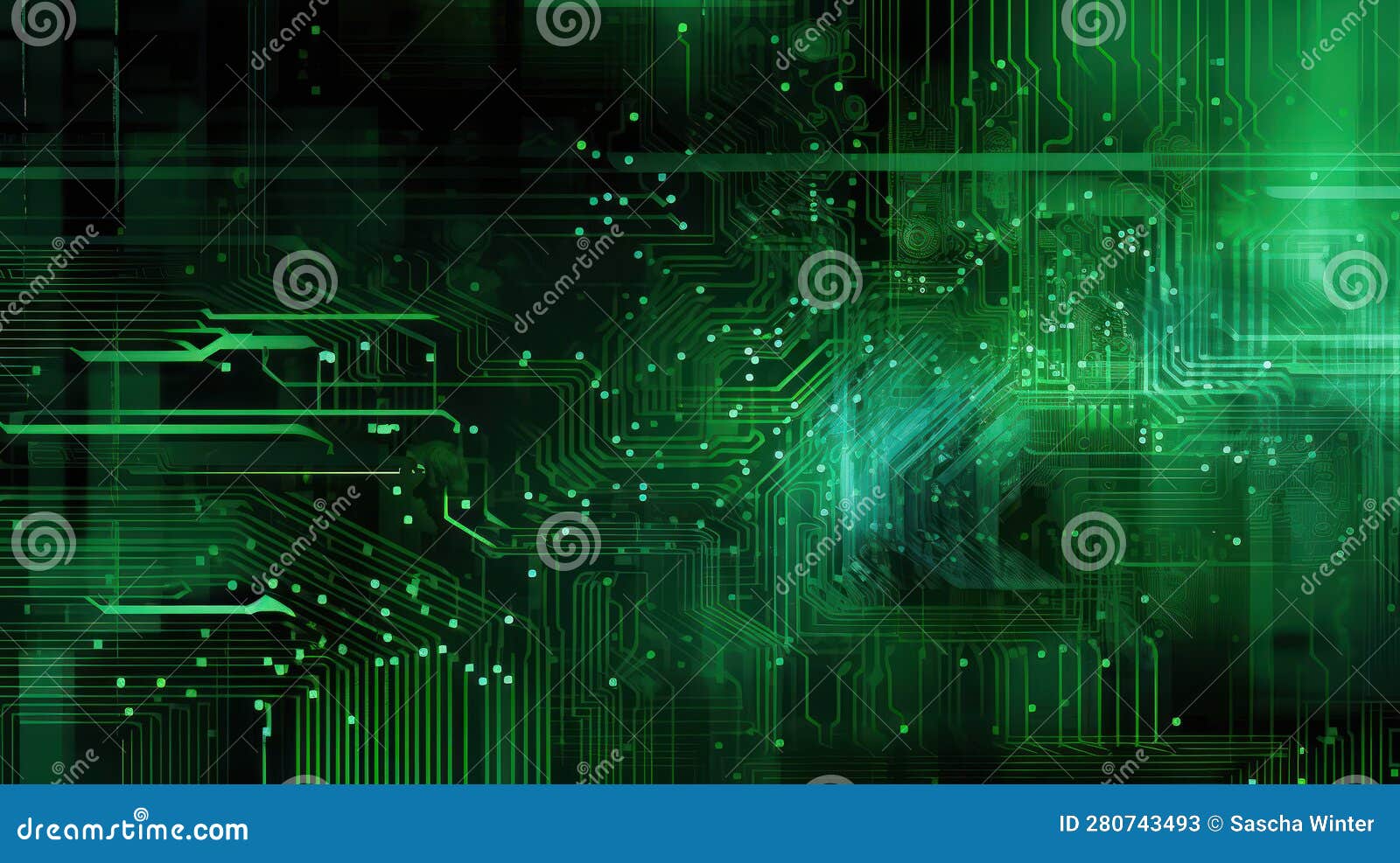 Emerald Techscape: an Immersive Technological Odyssey Stock ...