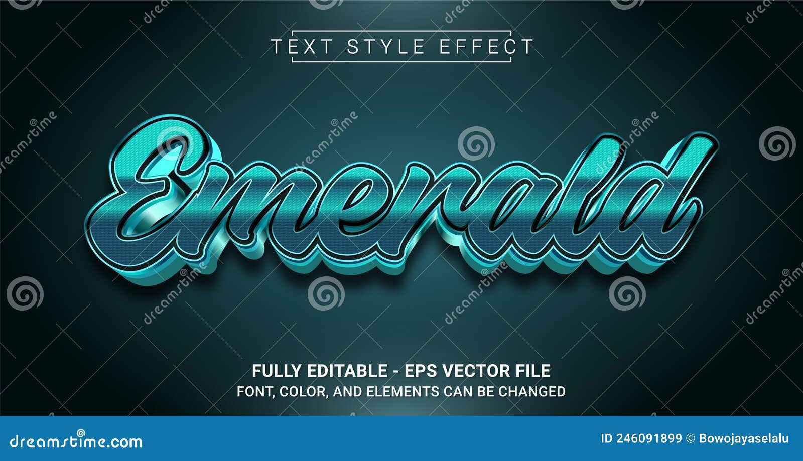 Emerald Text Style Effect. Editable Graphic Text Template Stock Vector ...