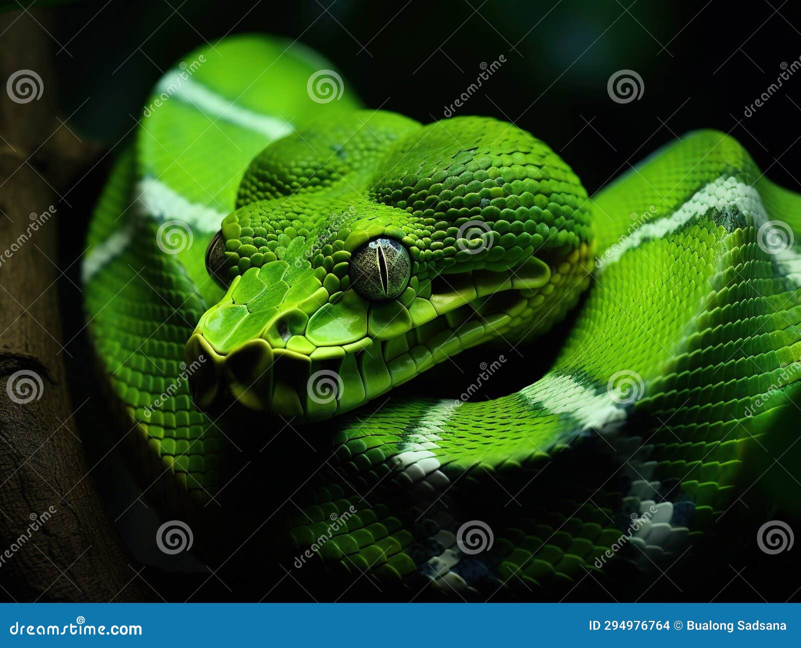 Emerald Tree Boa stock illustration. Illustration of snake - 294976764
