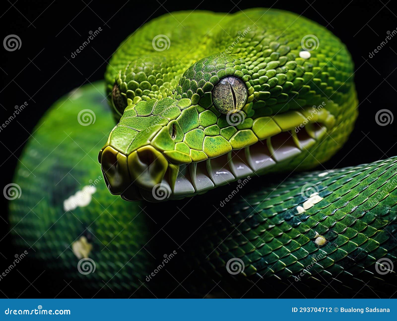 Emerald Tree Boa stock illustration. Illustration of emerald - 293704712