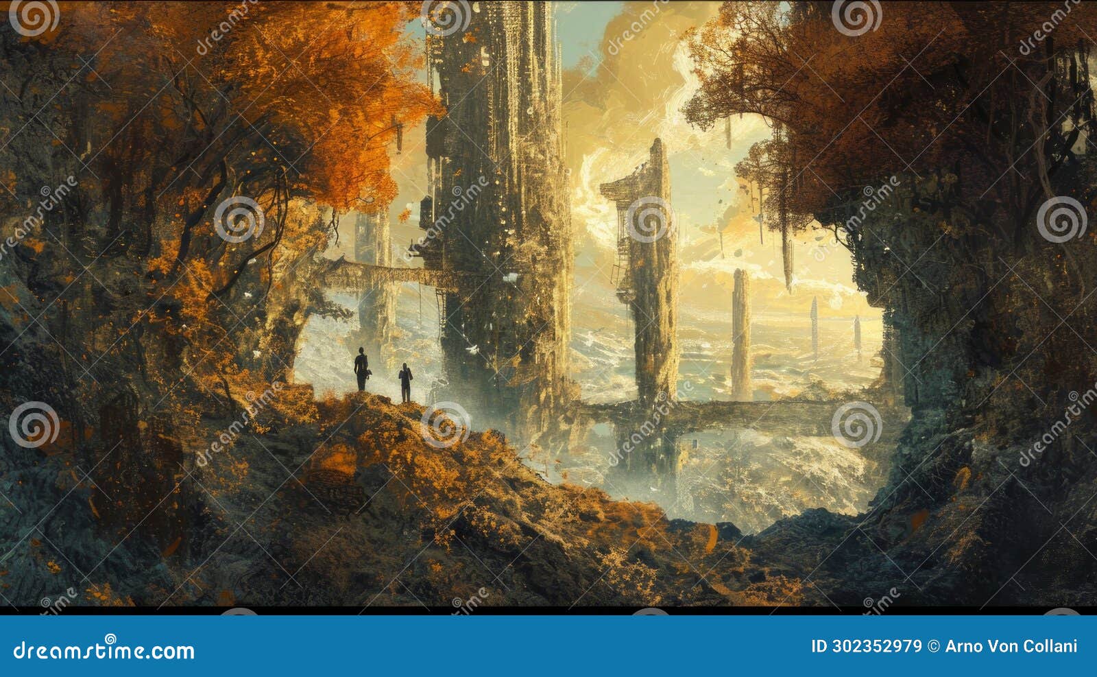 Emerald Utopia: Futuristic Green Cityscape with Towering Tree-like ...