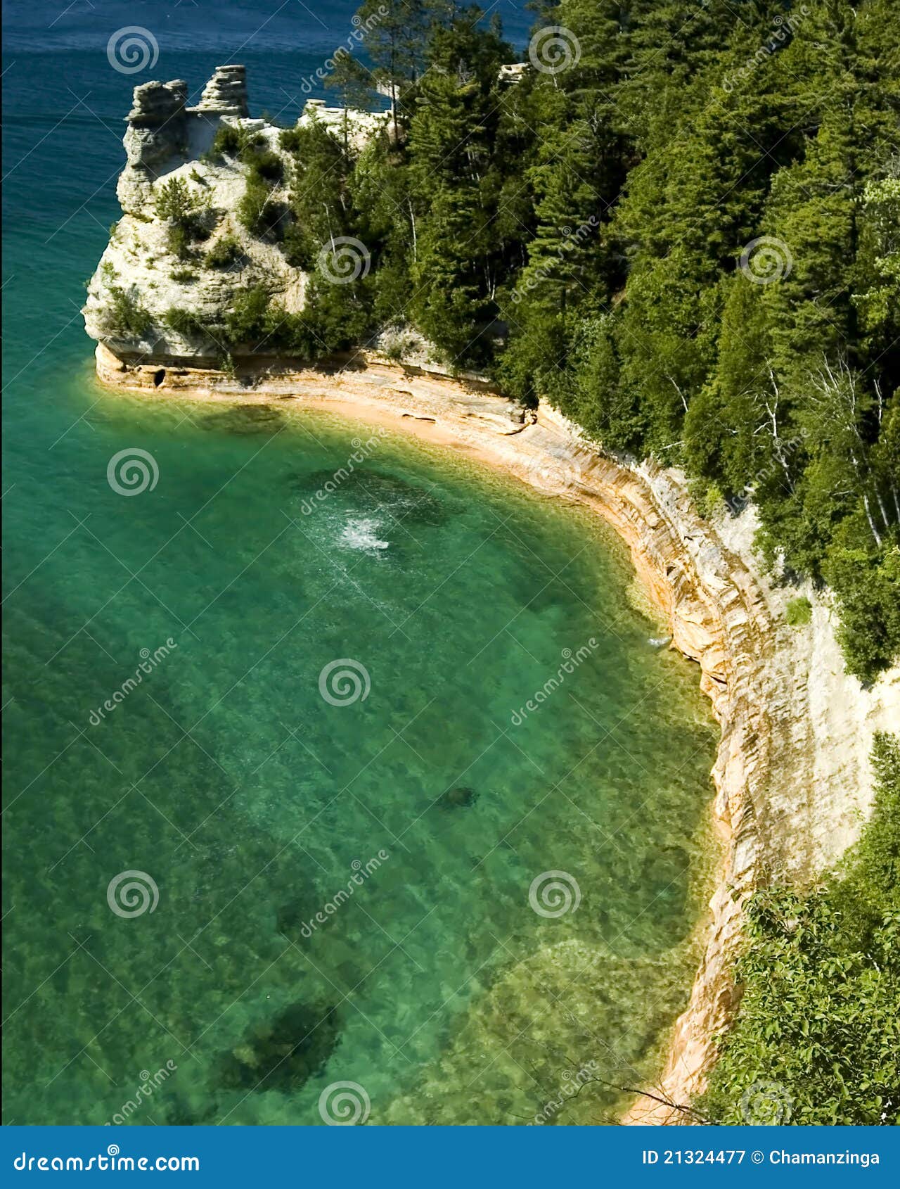 Emerald Water stock image. Image of michigan, rock, head - 21324477