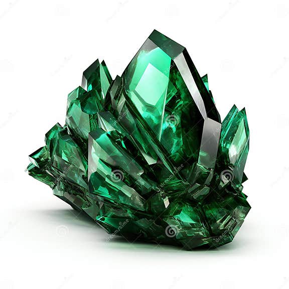 Emerald on a White Background Stock Illustration - Illustration of ...