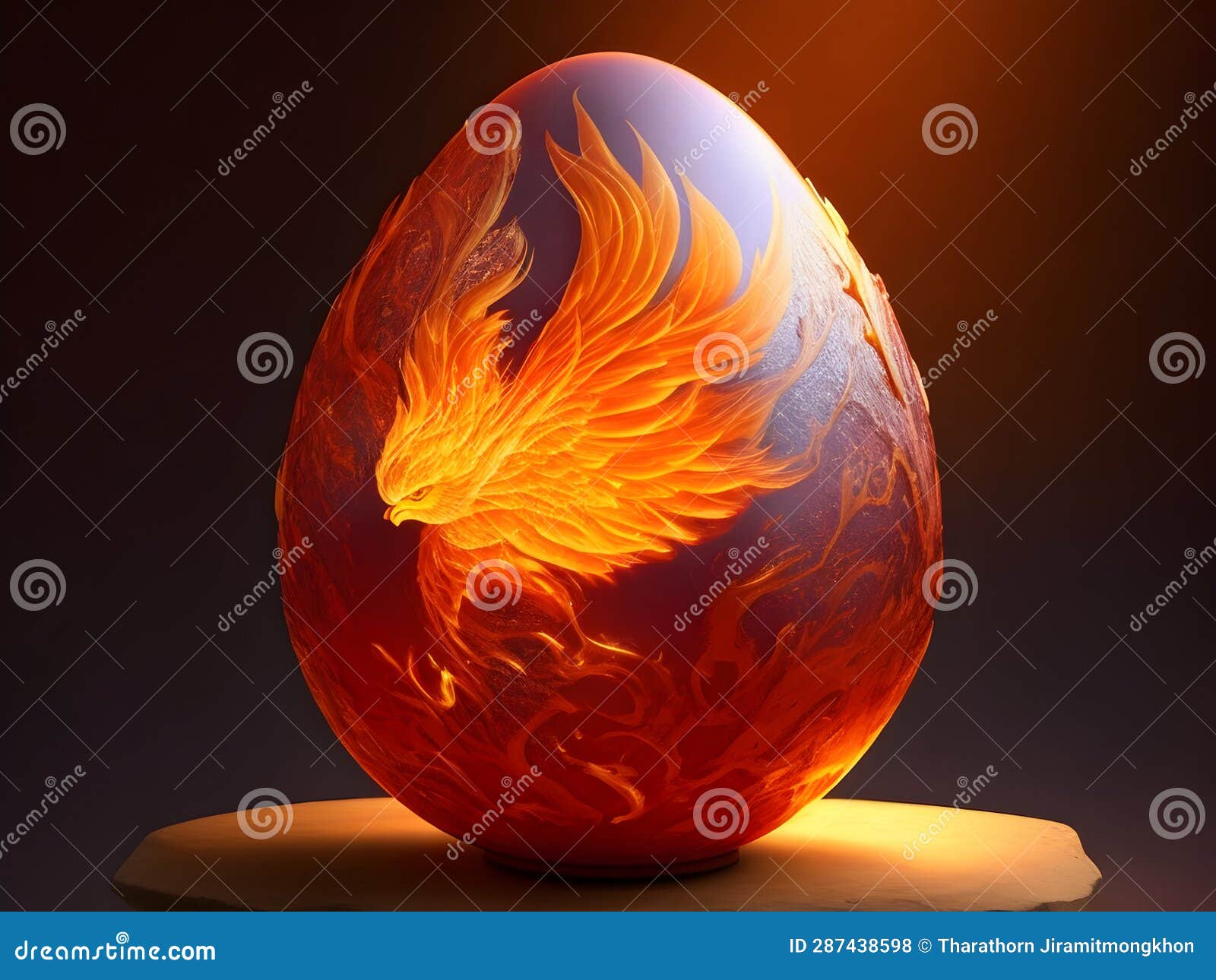 Emergence of Fire: Visualizing the Phoenix Egg Awakening Stock ...