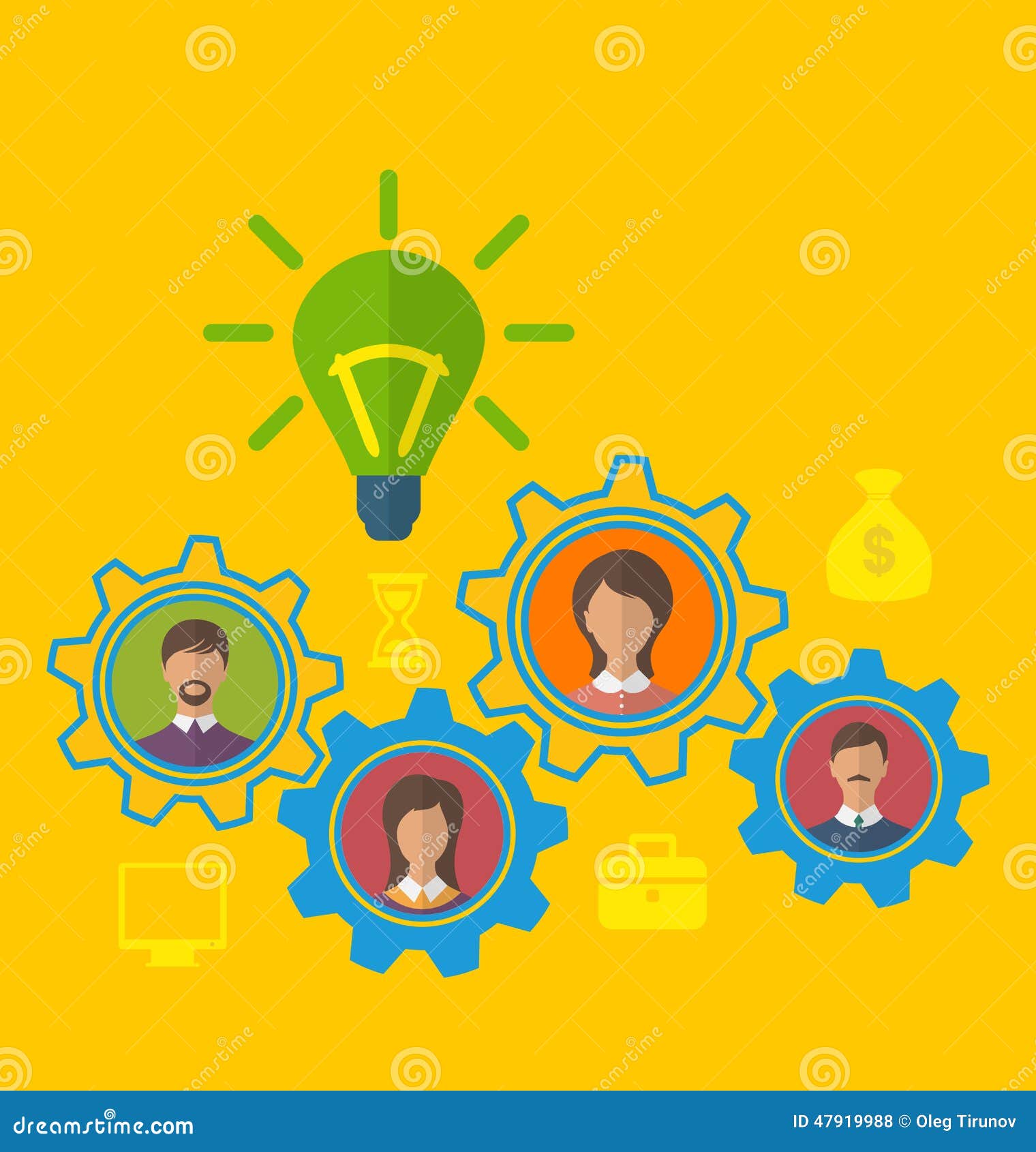 Effective Teamwork Flat Vector Illustration Landin | CartoonDealer.com ...