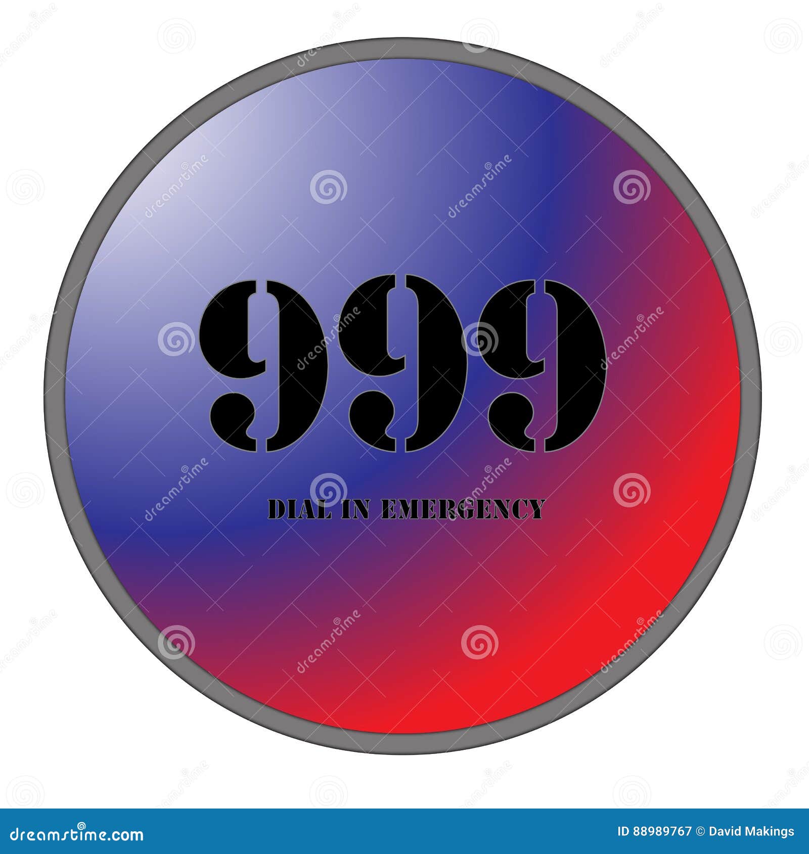 999 for Emergencies stock illustration. Illustration of push - 88989767