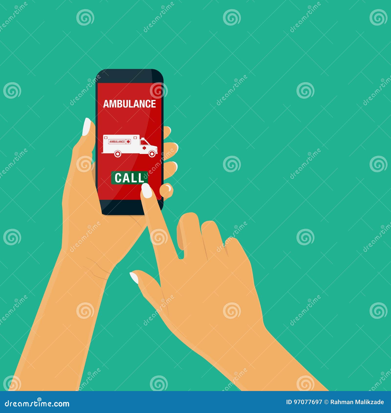 Emergency Aid. Phone Call Ambulance Stock Vector - Illustration of help ...
