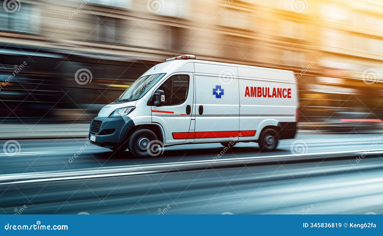 Emergency Ambulance Speeding on Expressway, Showcasing Urgency and Care ...