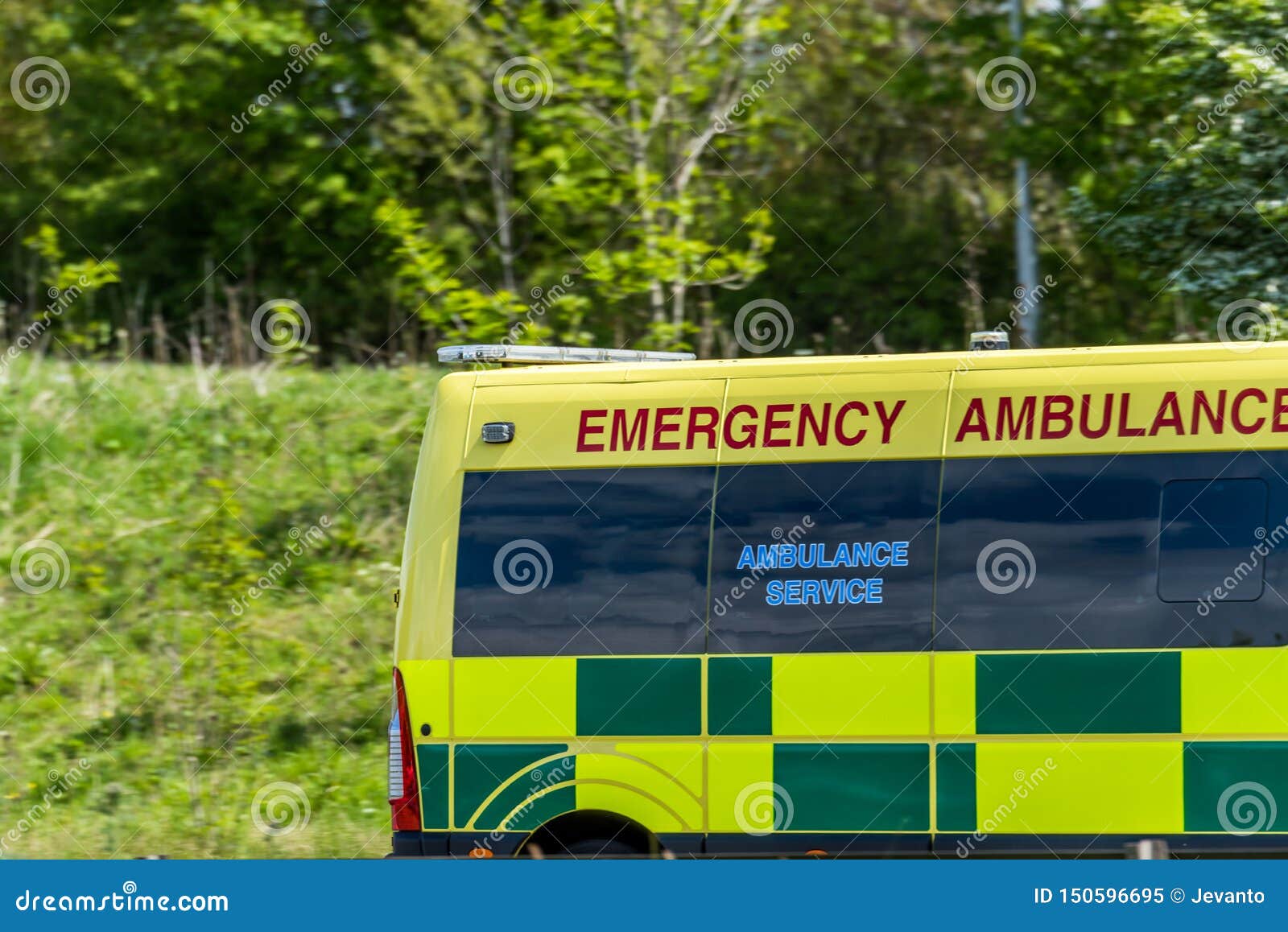 Emergency Ambulance Van on Uk Motorway in Fast Motion Stock Image ...
