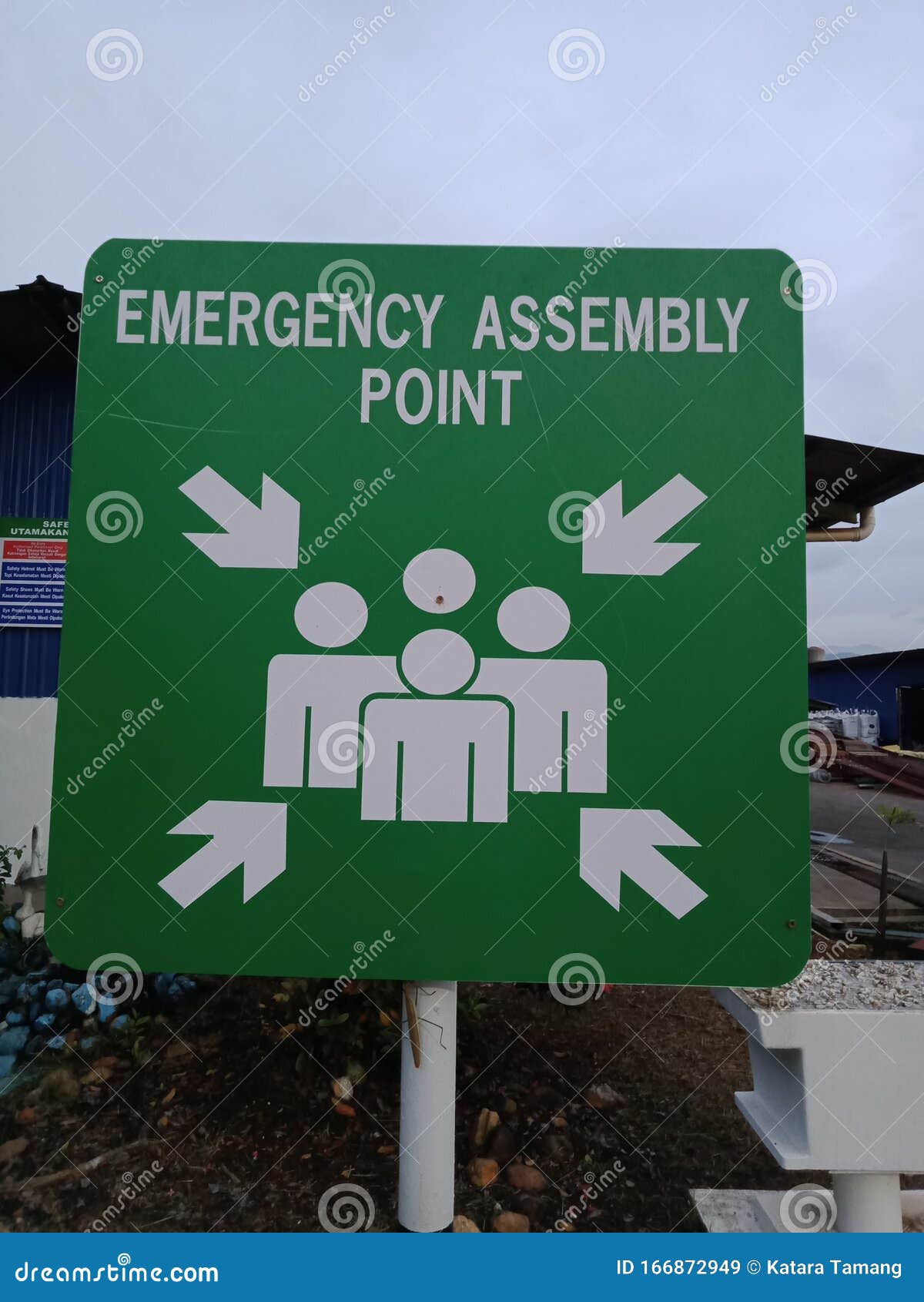 Emergency Assembly Point Sign In The Park Stock Photography ...