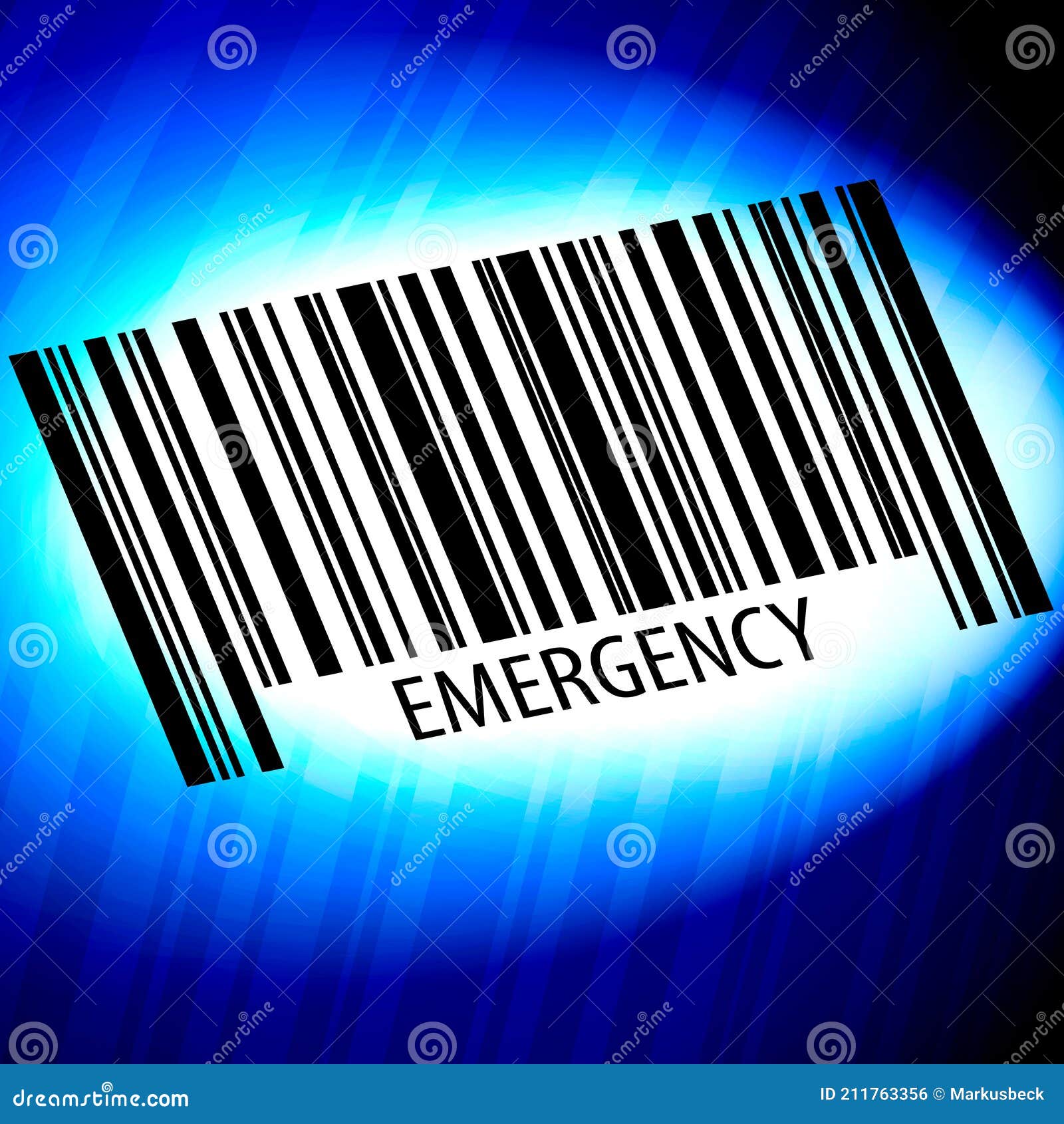Emergency - Barcode with Blue Background Stock Illustration ...