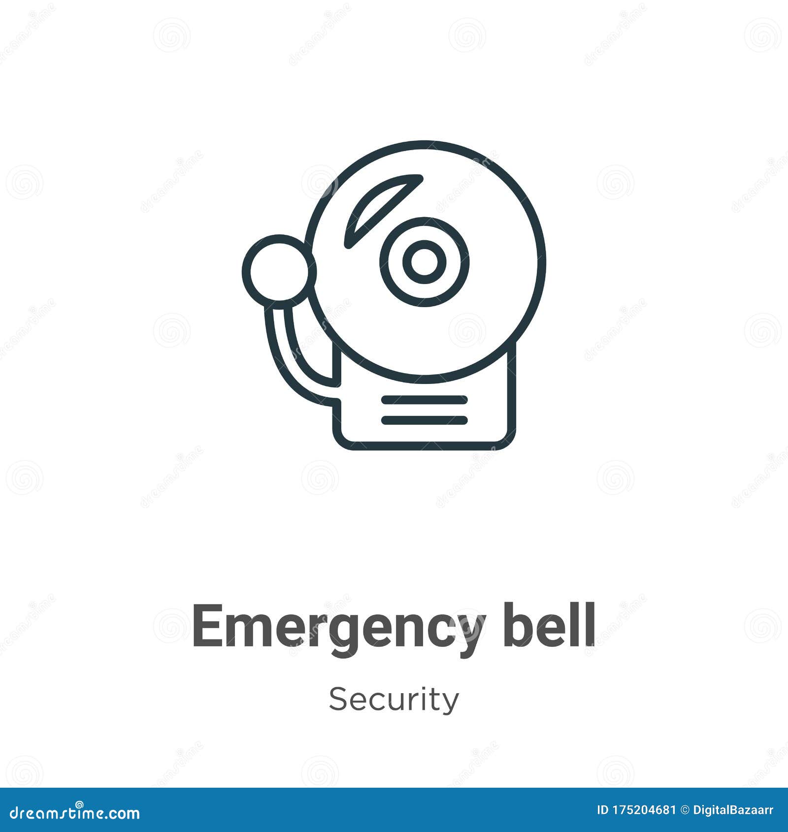Emergency Bell Icon Vector Isolated On White Background, Emergency Bell ...