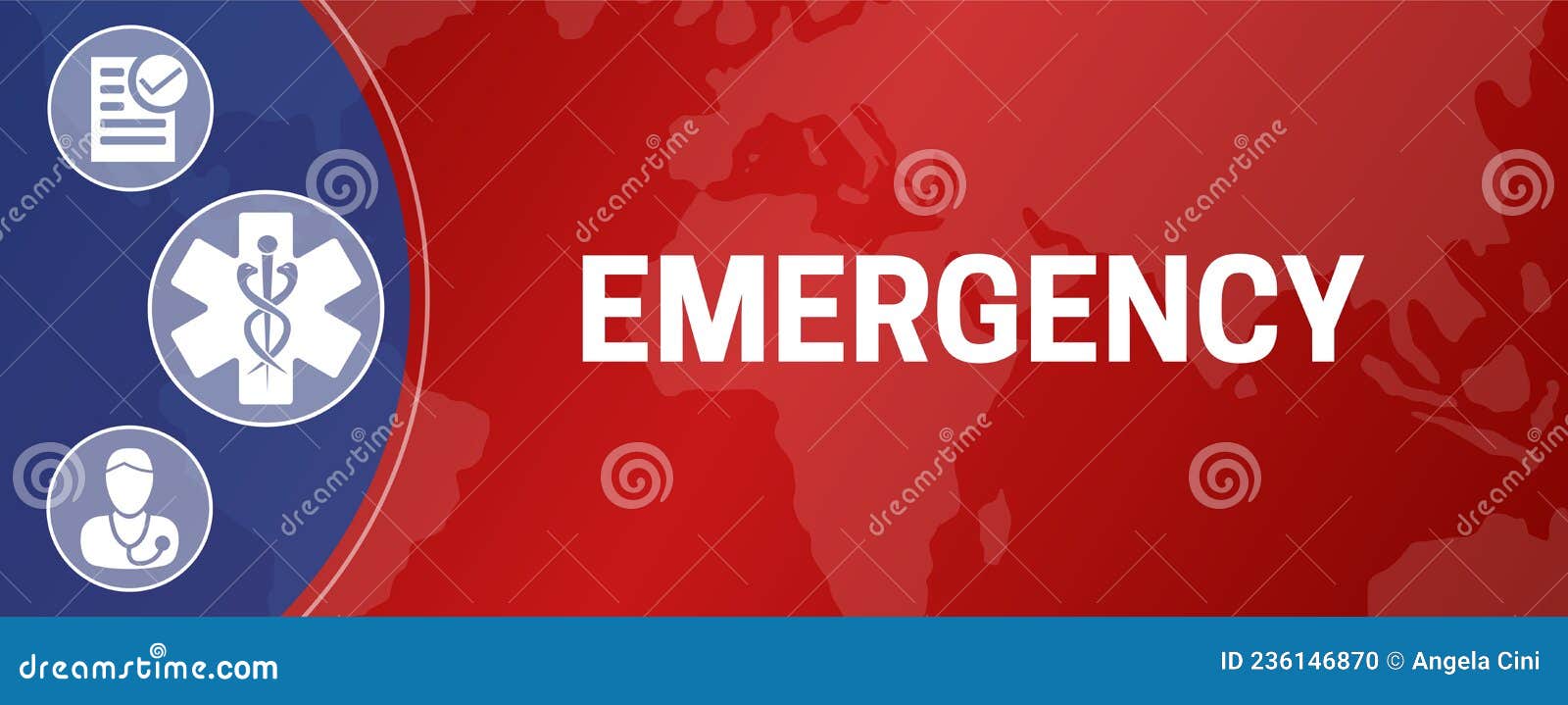 Emergency Blue and Red Illustration Background Banner Design Stock ...