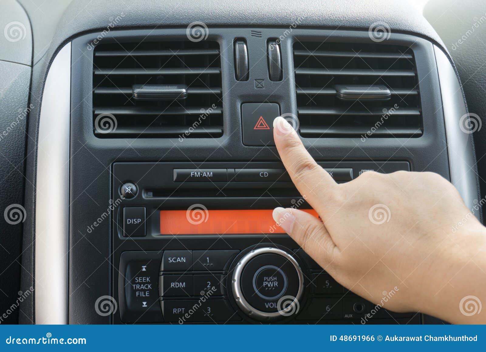 Emergency botton stock photo. Image of indicator, finger - 48691966