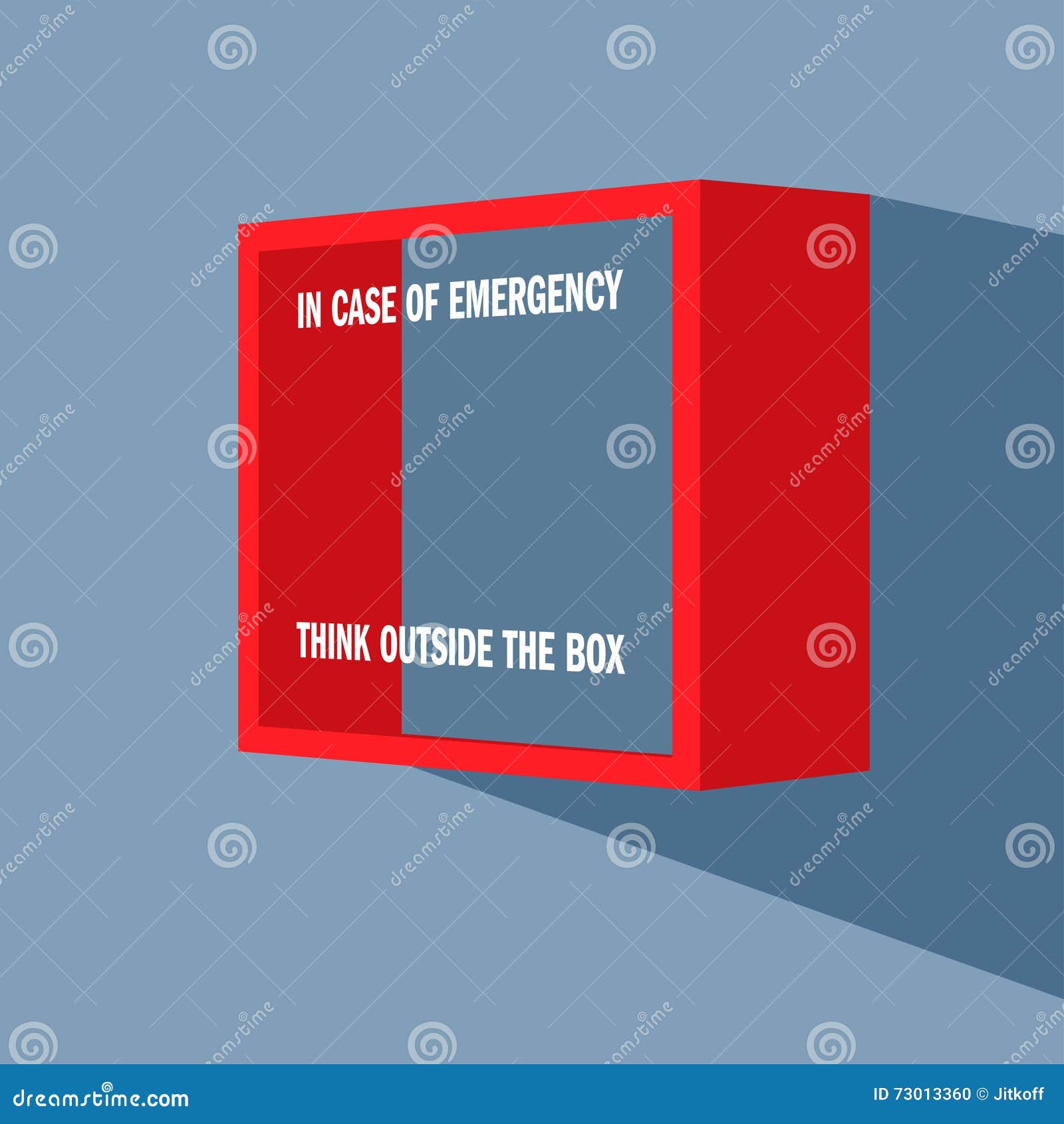 Emergency box on the wall. stock vector. Illustration of wall - 73013360