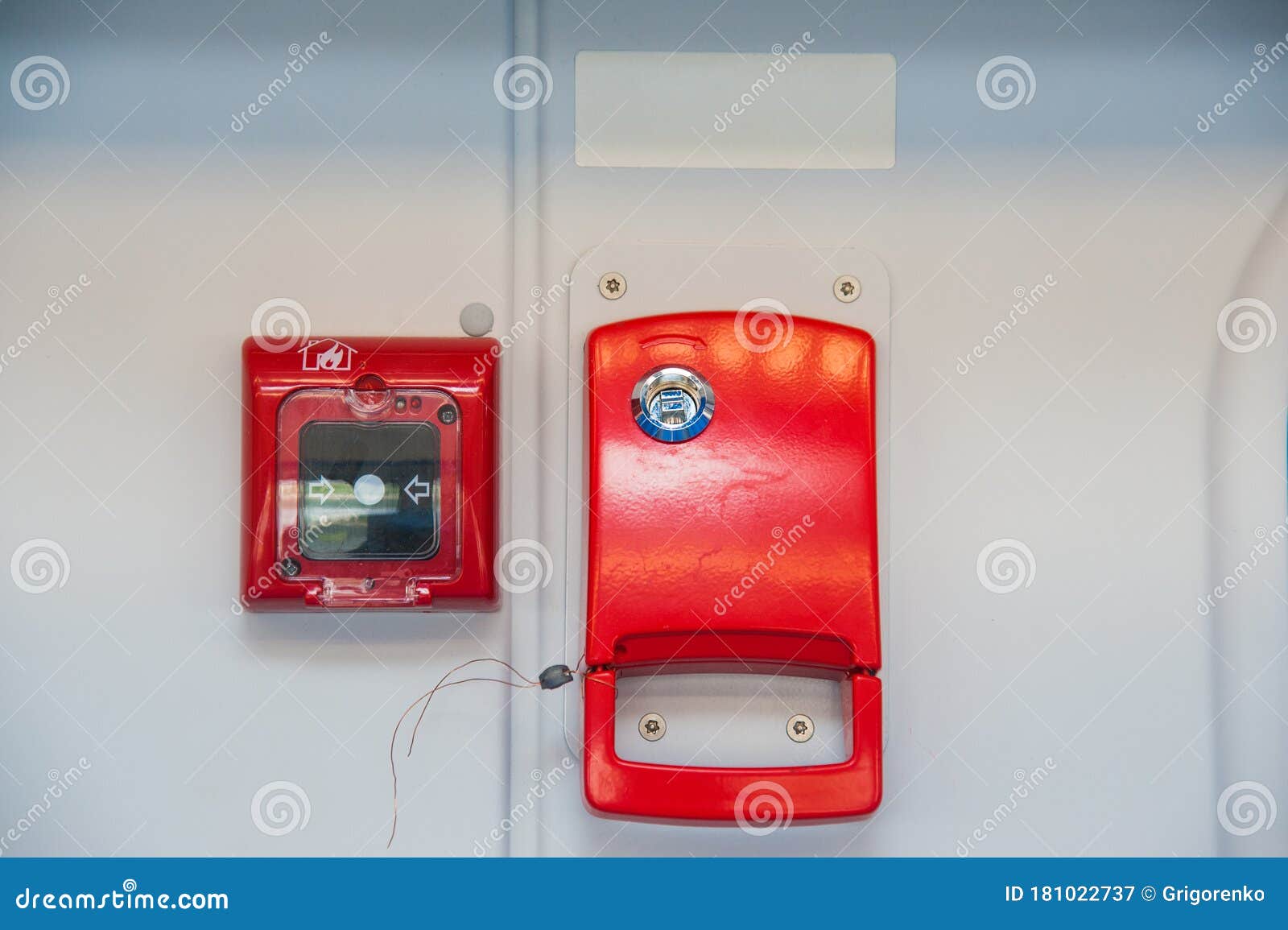 Emergency Brake from a Train Compartment Stock Image - Image of fire ...