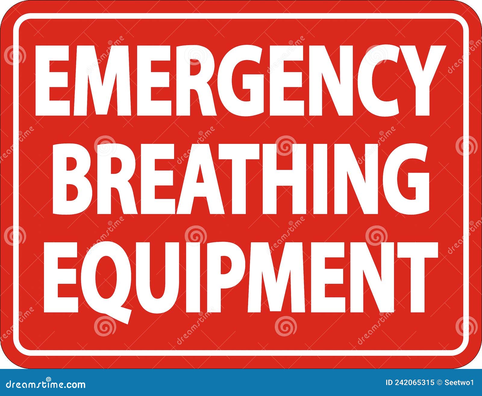 Emergency Breathing Equipment Sign on White Background Stock Vector ...