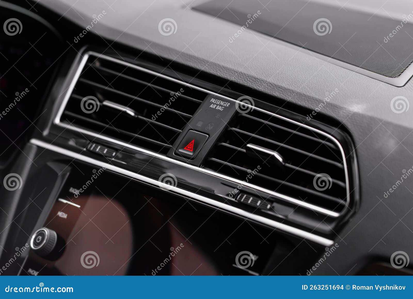 Emergency Button in Car, Hazard Light. Stock Photo - Image of accident ...