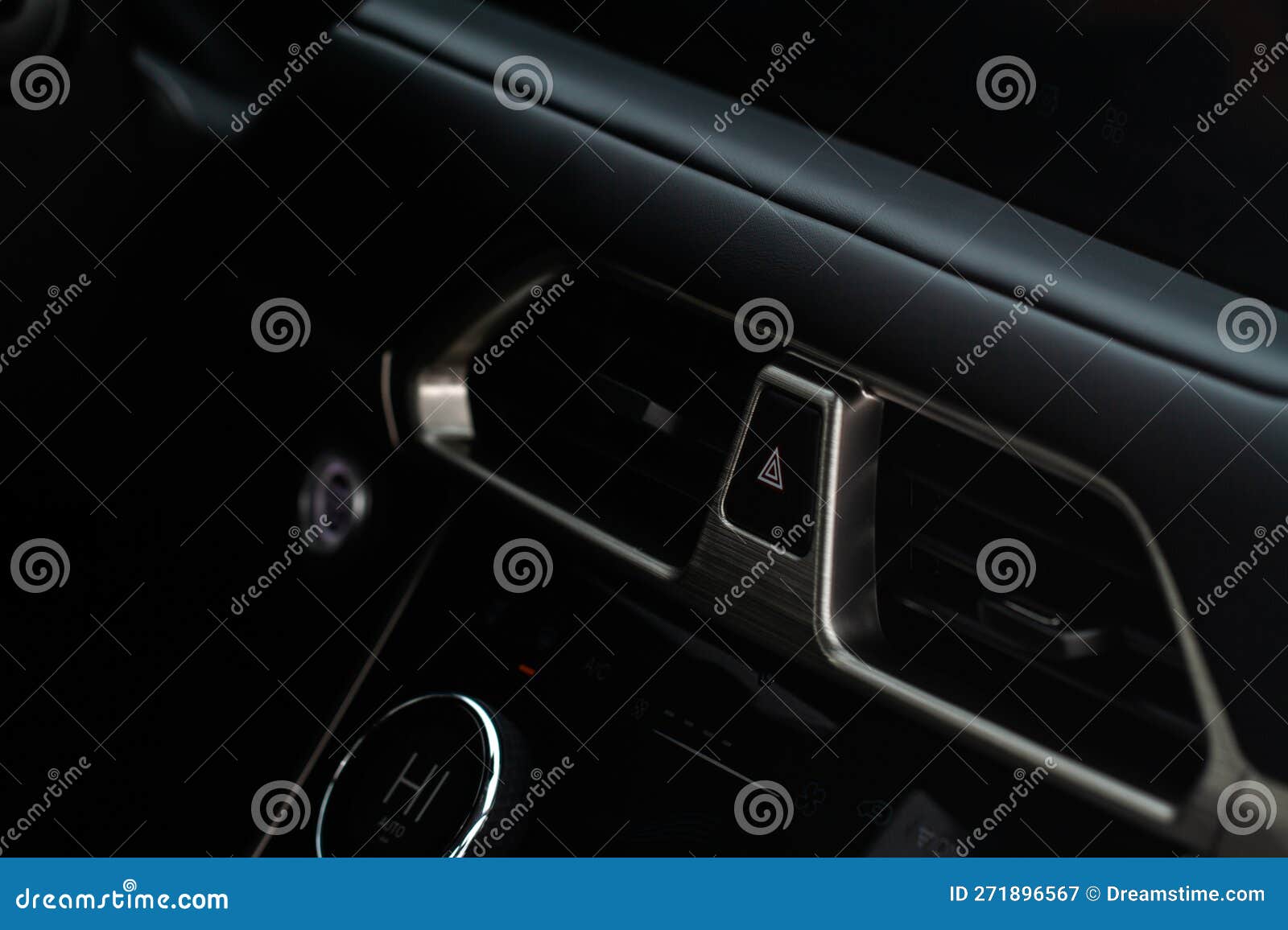 Emergency Button in Car, Hazard Light. Stock Image - Image of button ...