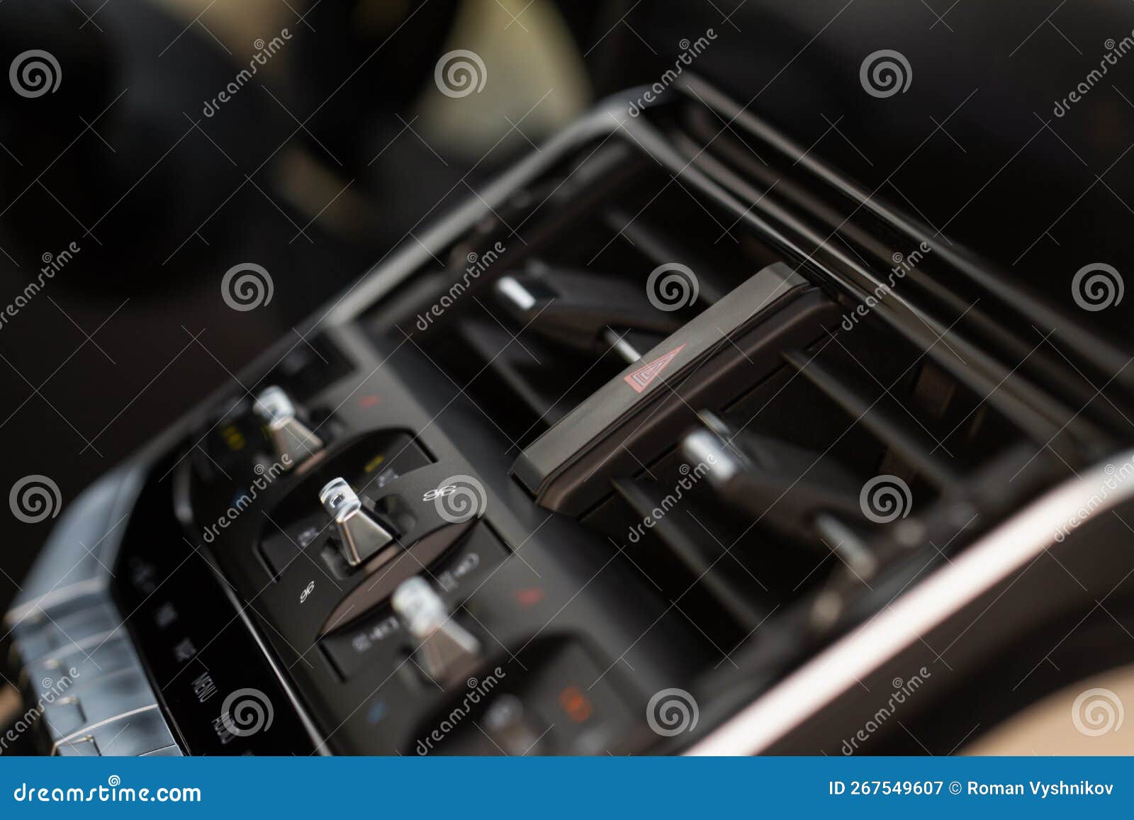 Emergency Button in Car, Hazard Light. Stock Image - Image of transport ...