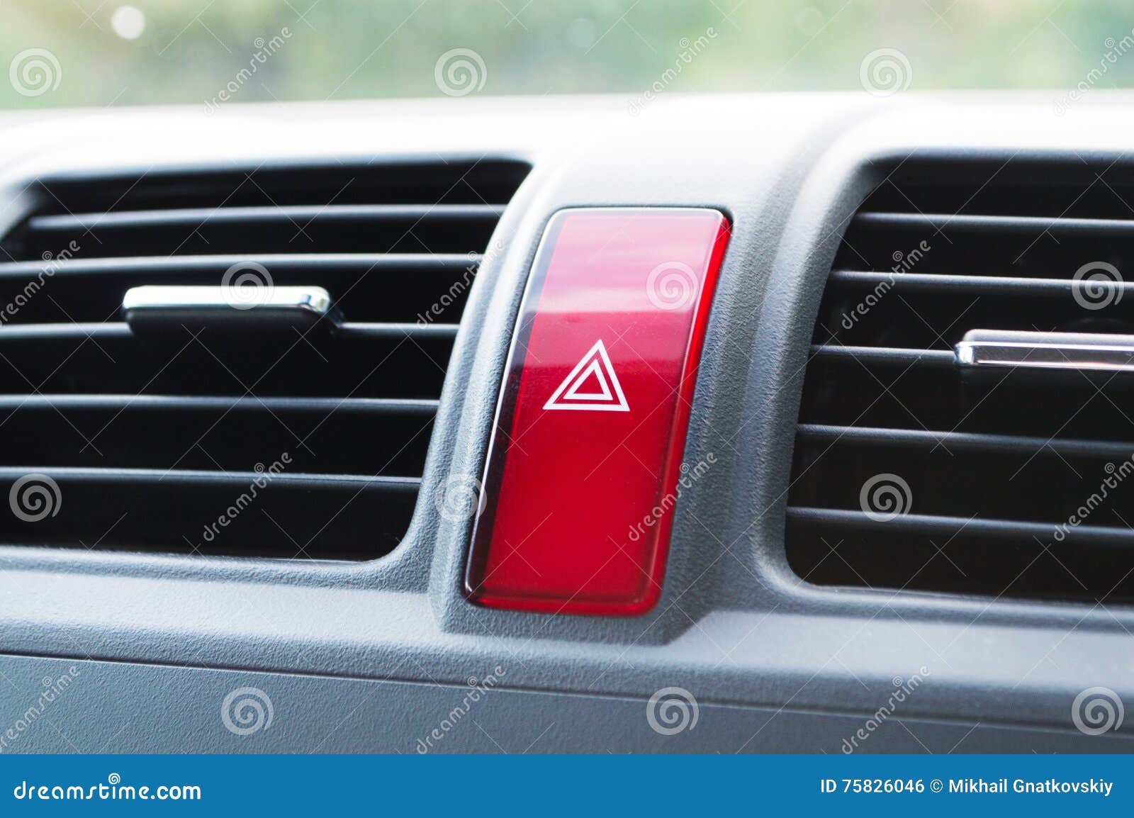 Emergency button in a car stock photo. Image of symbol - 75826046