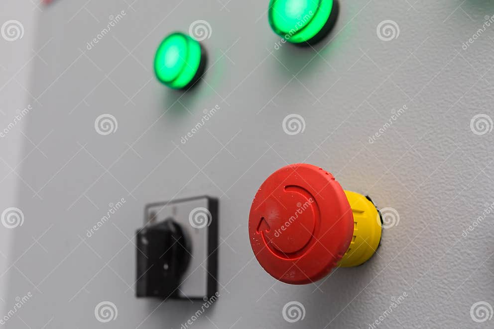 Emergency button stock photo. Image of facility, panel - 200309240