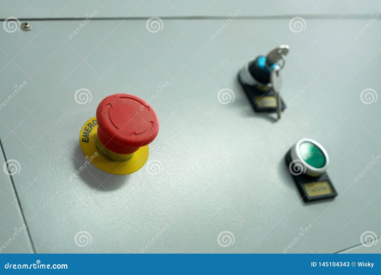 Emergency Button on Industrial Machine Stock Image - Image of press ...