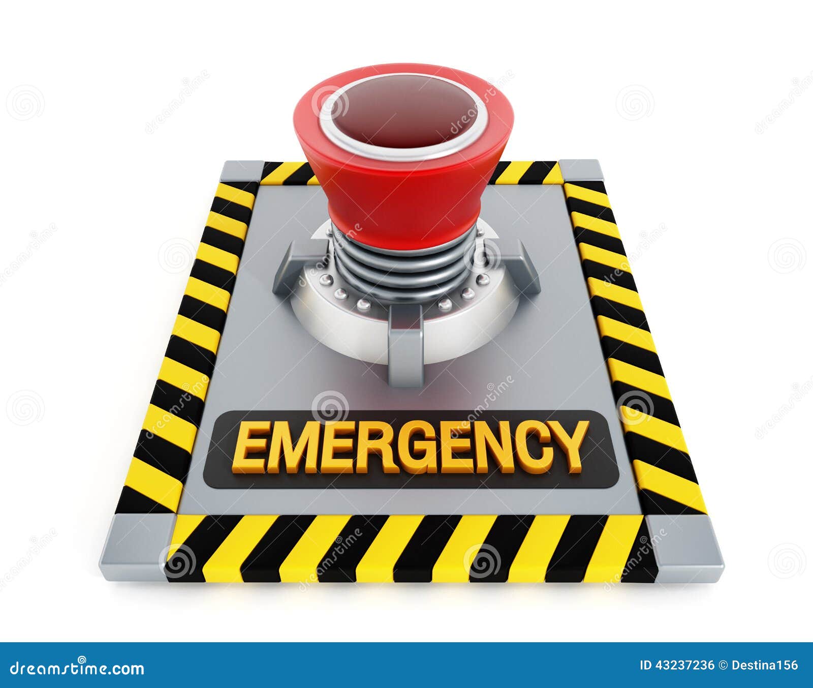 Emergency button stock illustration. Illustration of object - 43237236