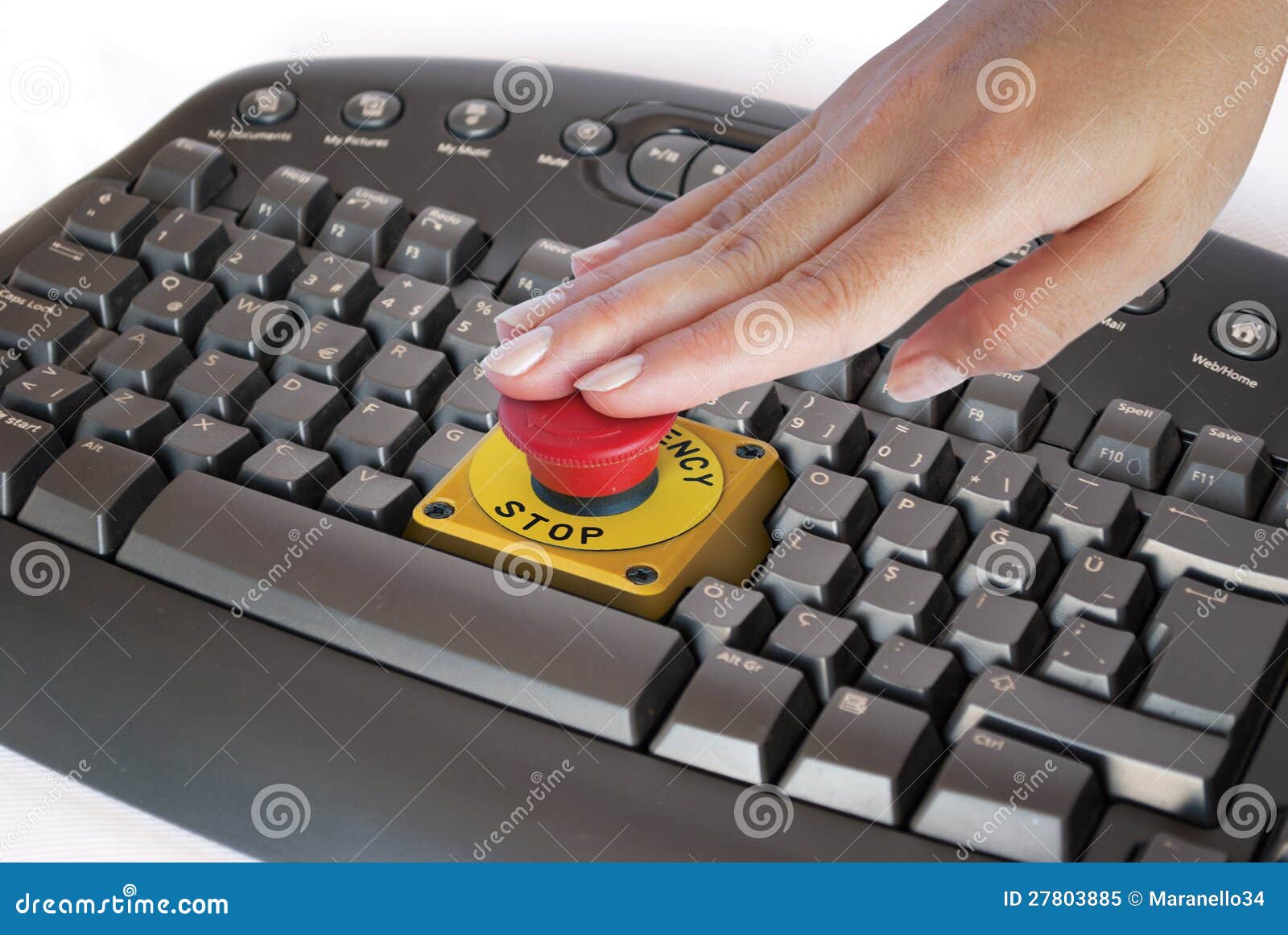 Emergency Button on Keyboard Stock Image - Image of switch, keyboard ...