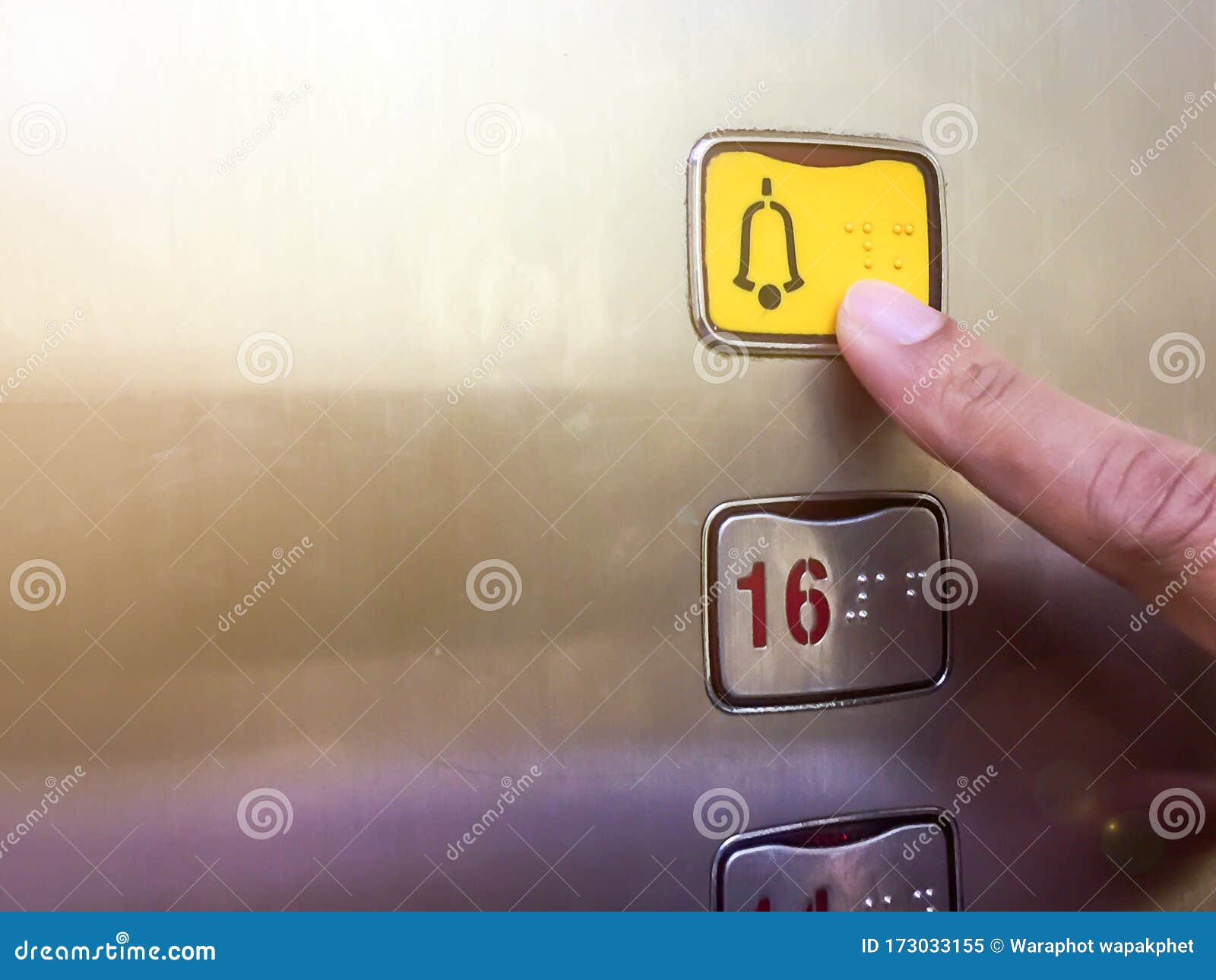 The Emergency Button in the Lift is Being Pressed by a Man`s Hand in an ...