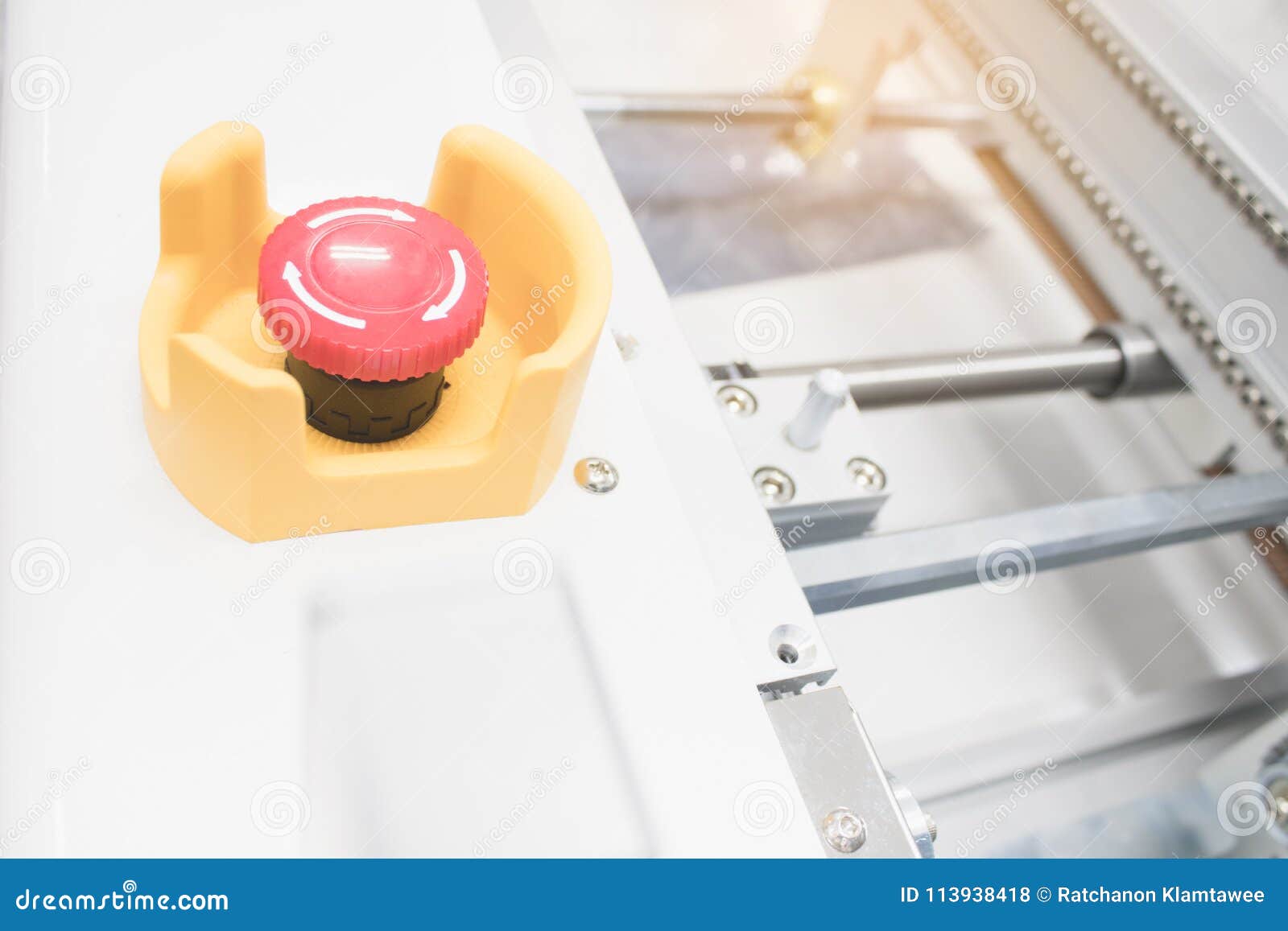 Emergency Button of Machine. Stock Photo - Image of electrical ...